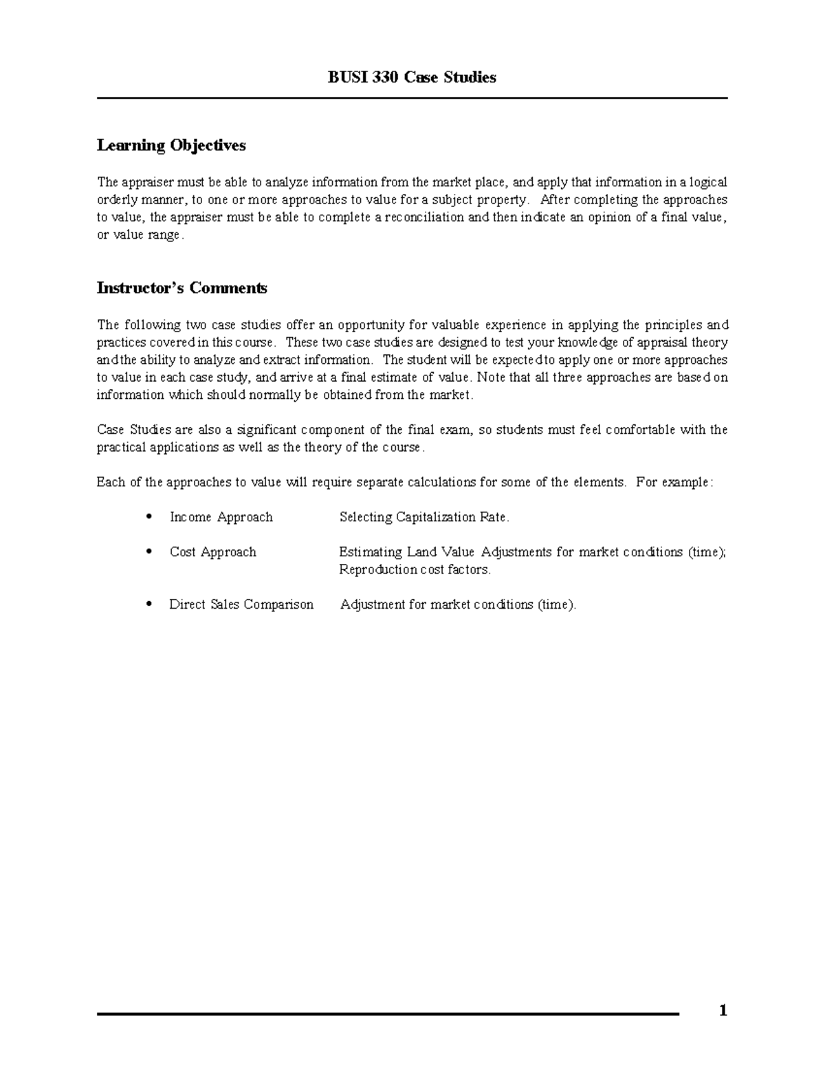 Case studies - BUSI 330 Case study for exam preparation - Learning ...