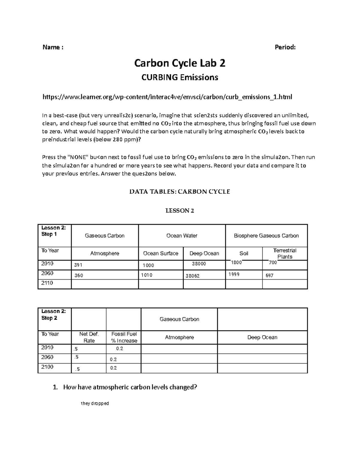 Kami Export - Hayden Randolph - Carbon Cycle Lab 2.pdf - Name : Period ...