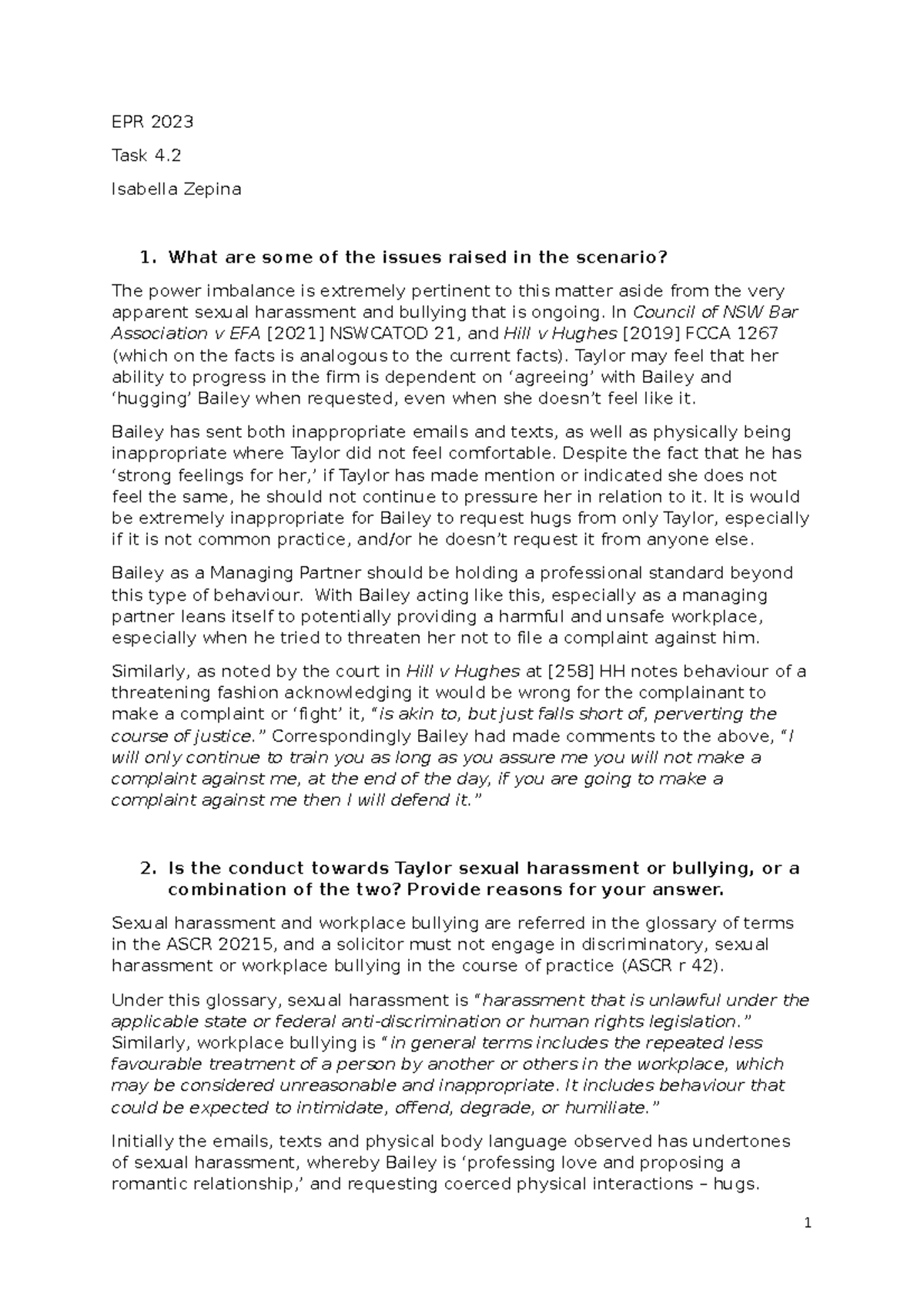 EPR T4 A2 completed - T2A2 Assignment - EPR 2023 Task 4. Isabella ...