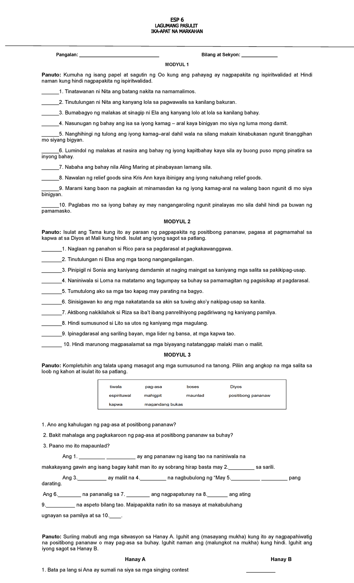 ESP-1 - Document file. - Sample Exam - FEU - Studocu