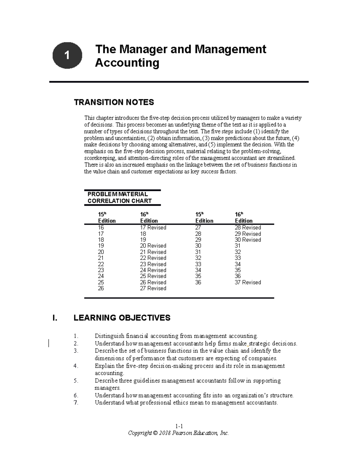 Cha1 - chapter 1 summary - The Manager and Management Accounting ...