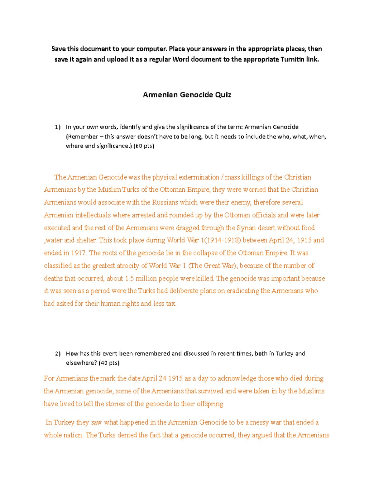 Armenian Genocide Quiz completed - Save this document to your computer ...