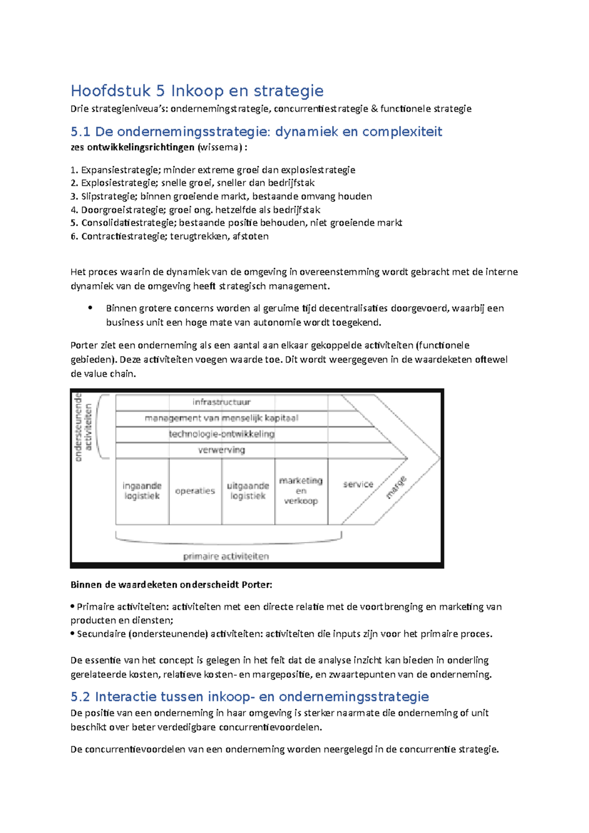 Hoofdstuk 5-8 inkoop - Hoofdstuk 5 Inkoop en strategie Drie ...