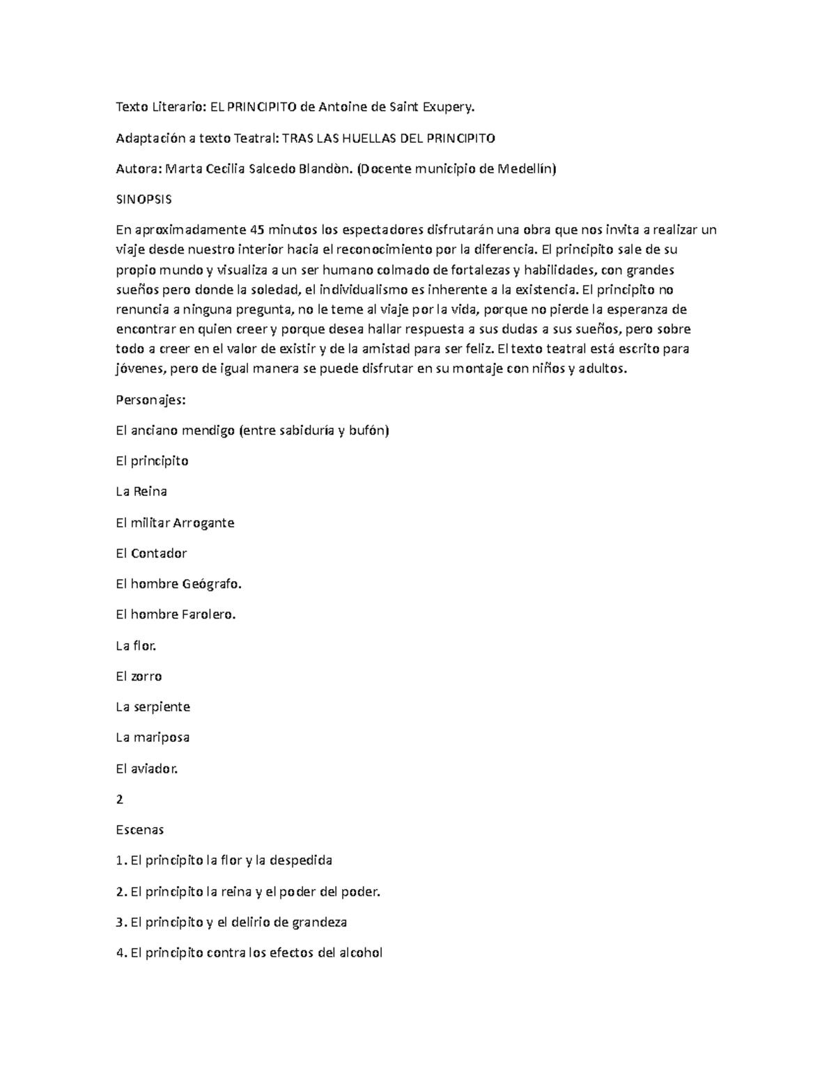 EL Principito - Texto Literario: EL PRINCIPITO de Antoine de Saint ...