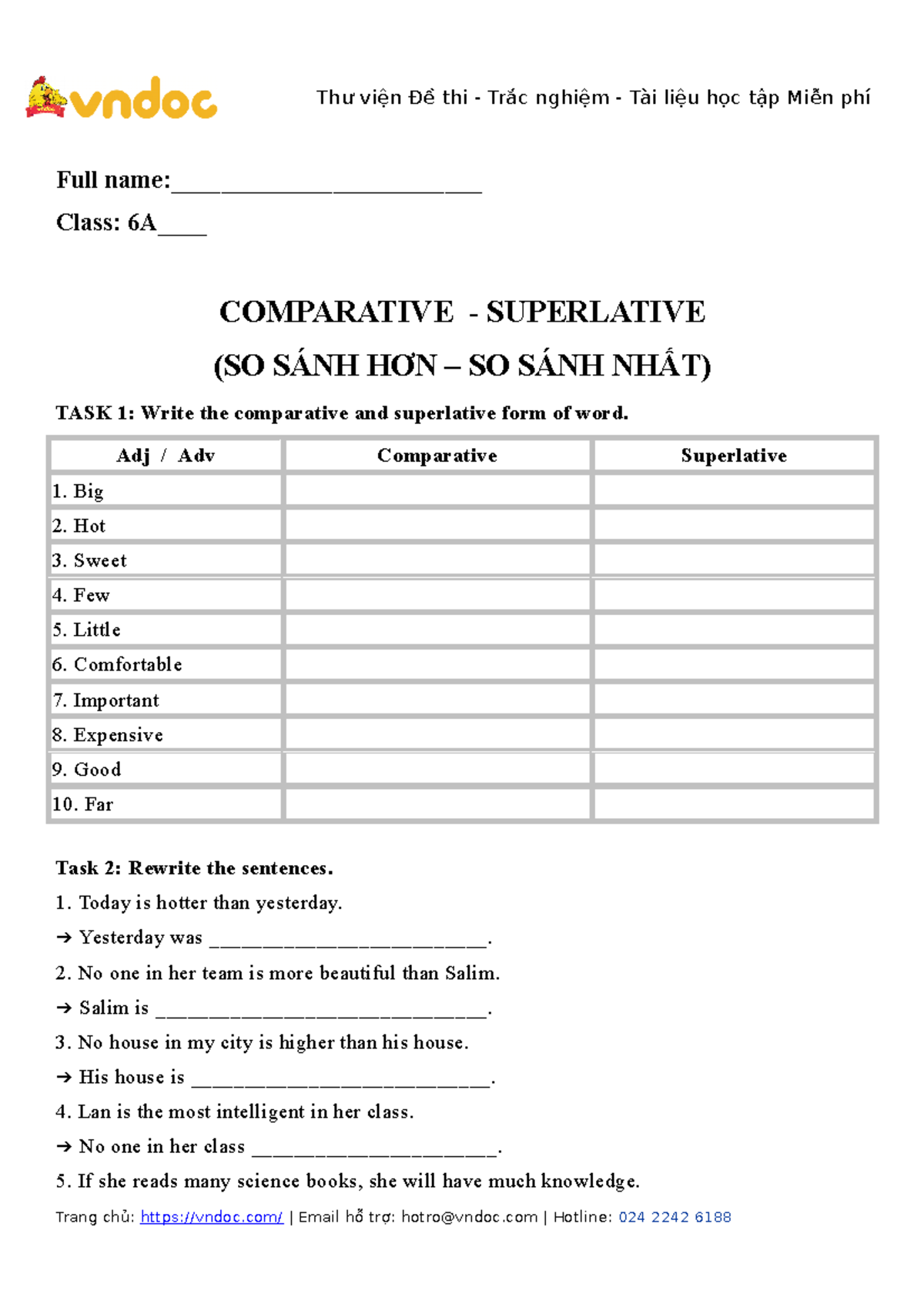 Tong hop bai tap so sanh hon va so sanh nhat co dap an - Thư viện Đề ...