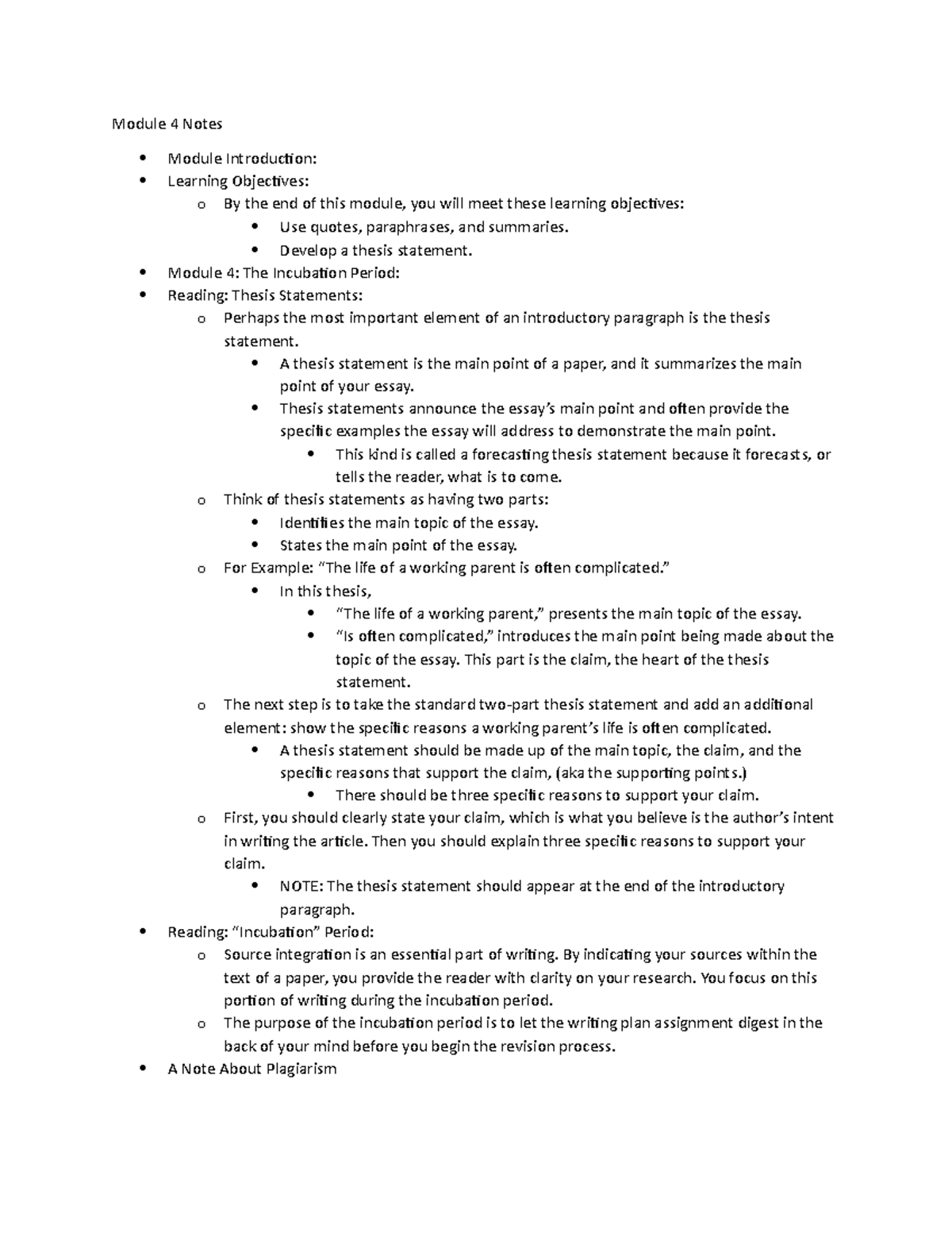 Module 4 Notes - Professor Morrison - Module 4 Notes Module ...