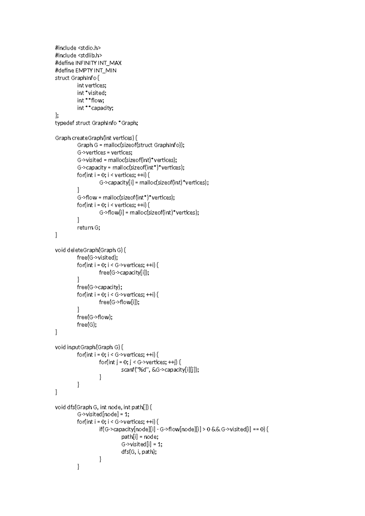 max flow toán rời rạc - #include #include #define INFINITY INT_MAX - Studocu
