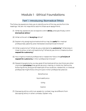 Case Study - Elective Amputation - BIOMEDICAL ETHICS WEEK 1 ...