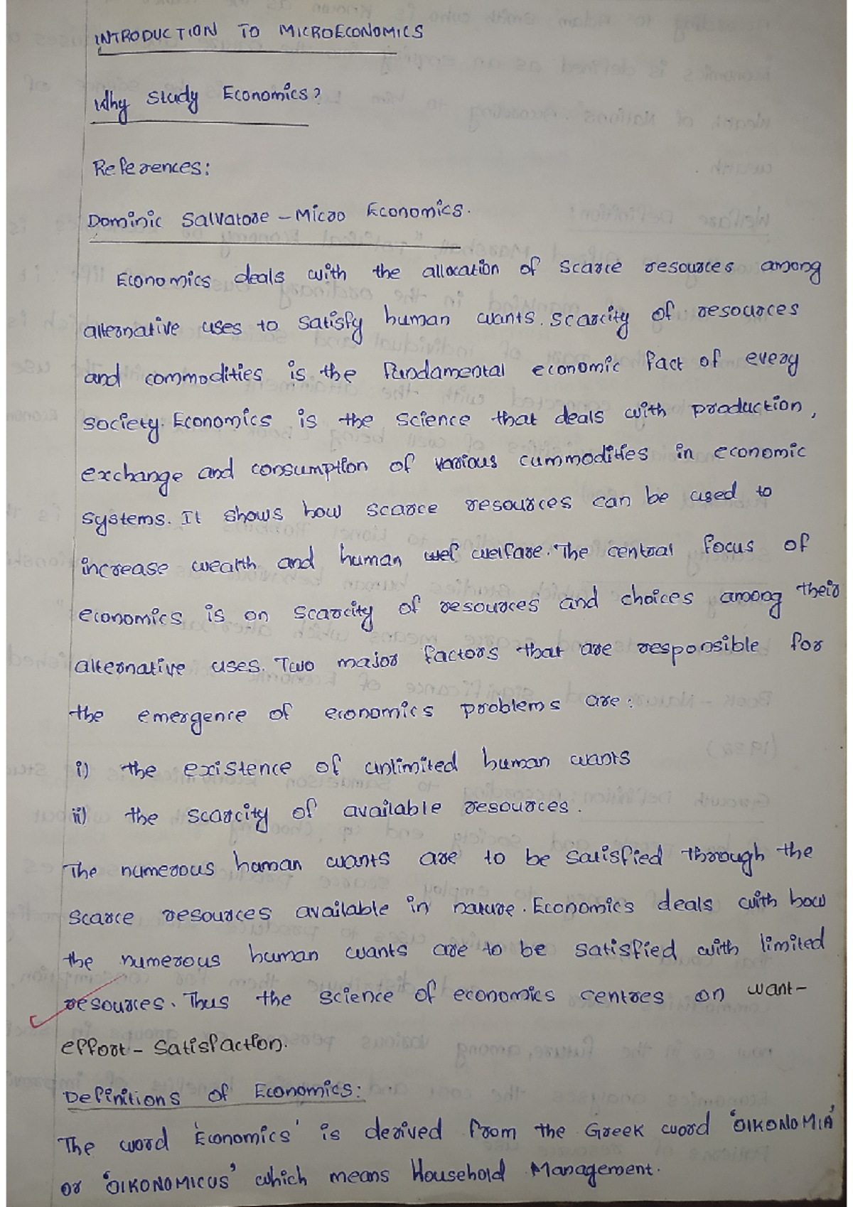 Why study economics, definition of economics - BA Economics - Studocu