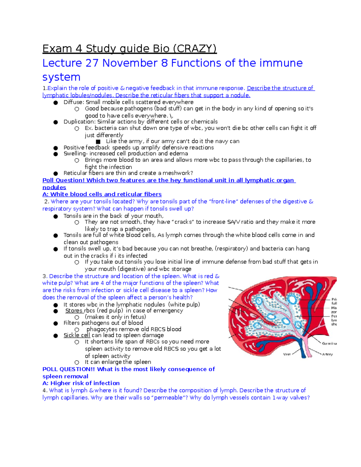 Pathology and immune systems - Exam 4 Study guide Bio (CRAZY) Lecture ...