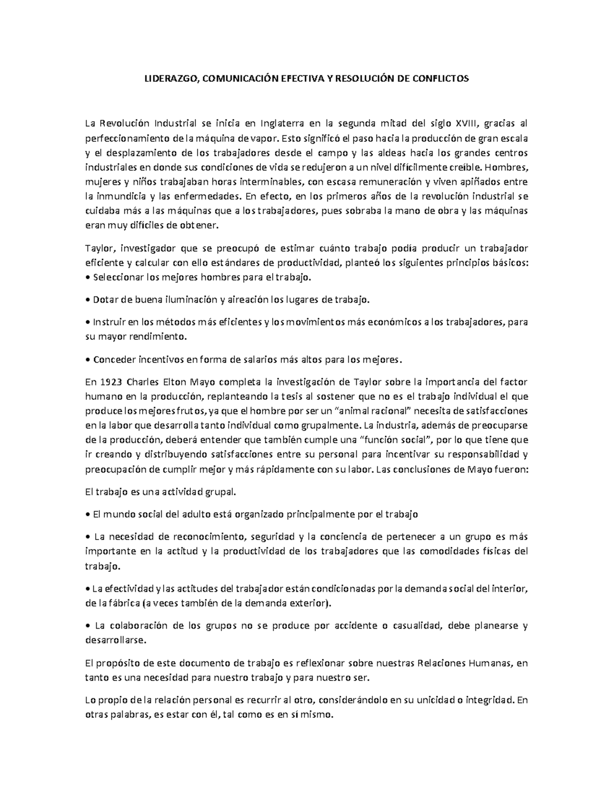 Liderazgo, Comunicacion Efectiva Y Conflictos - LIDERAZGO, COMUNICACIÓN EFECTIVA Y RESOLUCIÓN DE ...