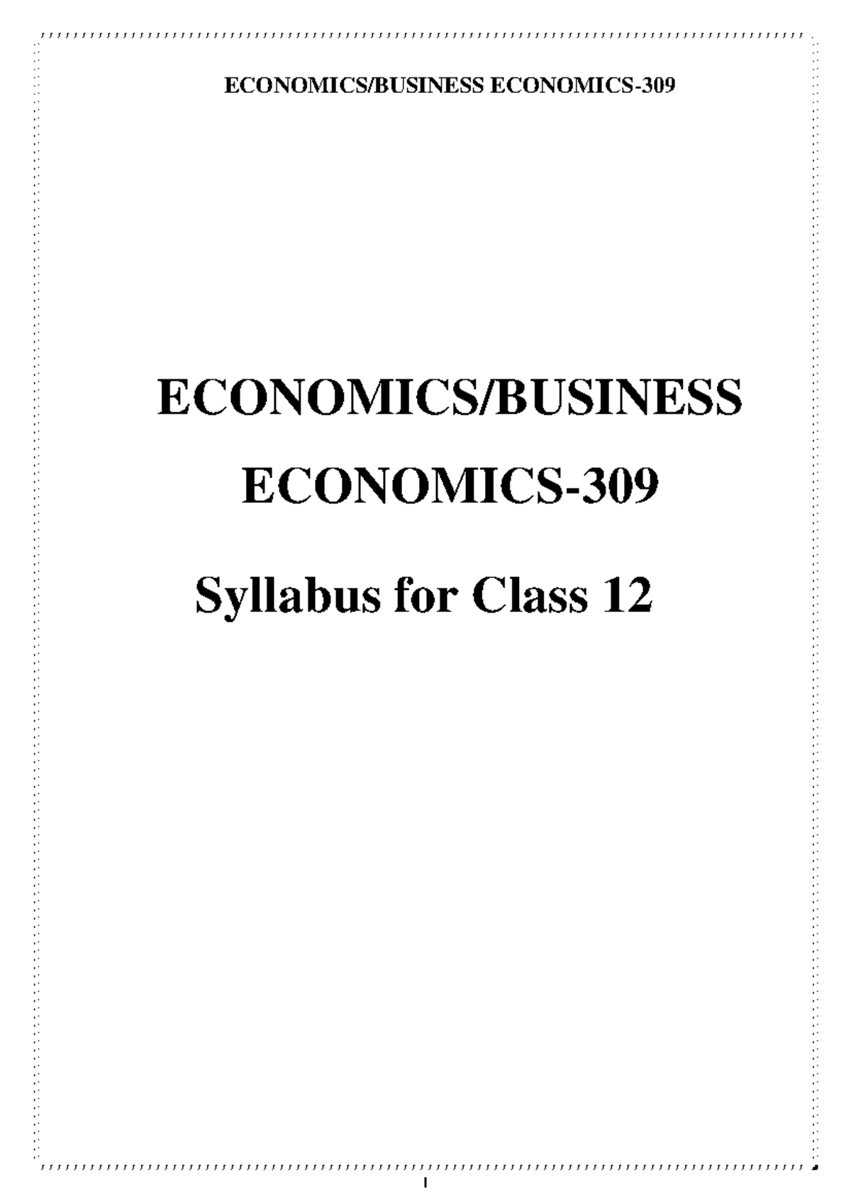 309 Economics - Study material - ECONOMICS/BUSINESS ECONOMICS/BUSINESS ...
