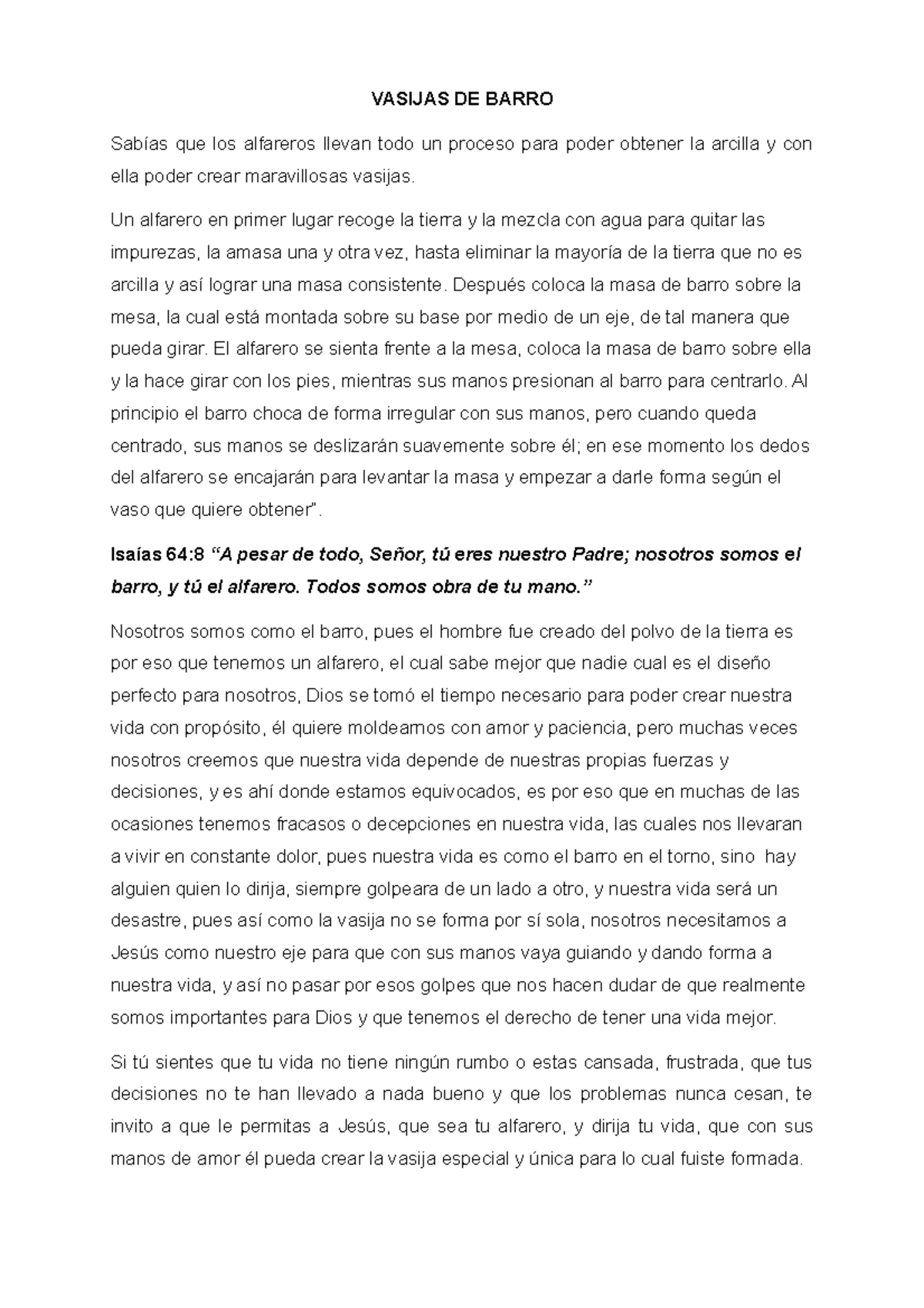 LOS Procesos DEL Alfarero - VASIJAS DE BARRO Sabías que los alfareros ...