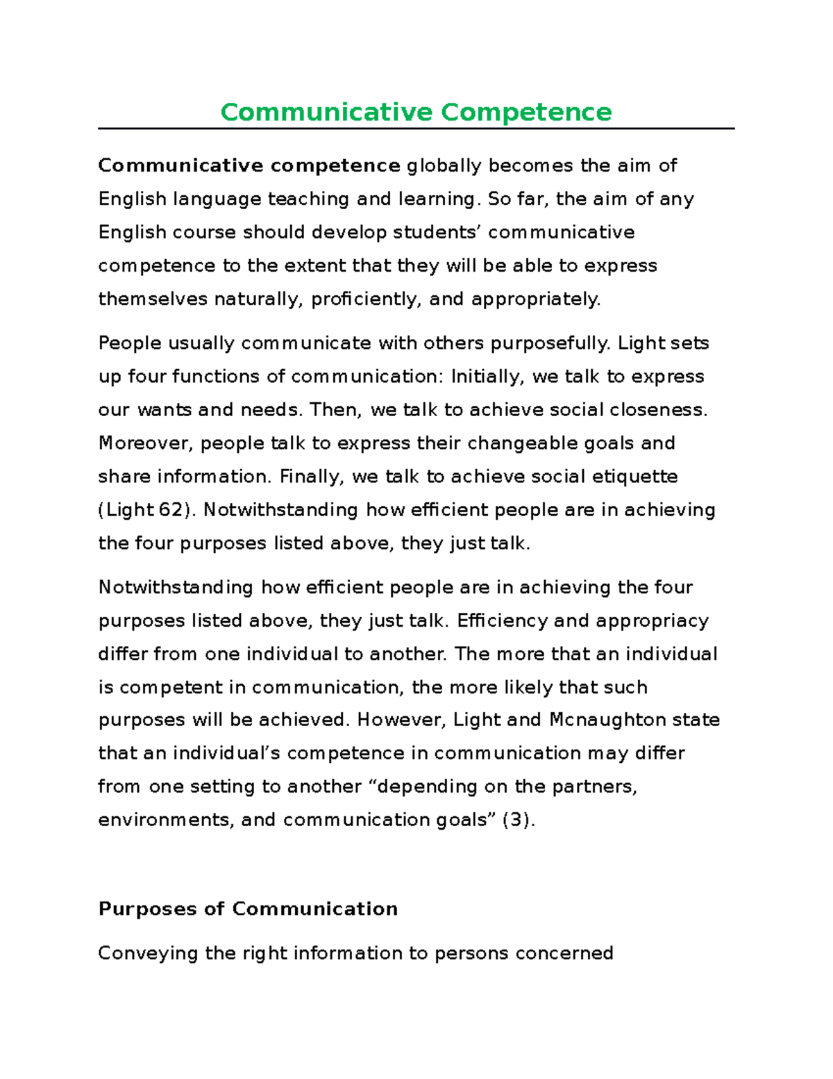 Communicative Competence Teaching and Assessment of Macroskills ...