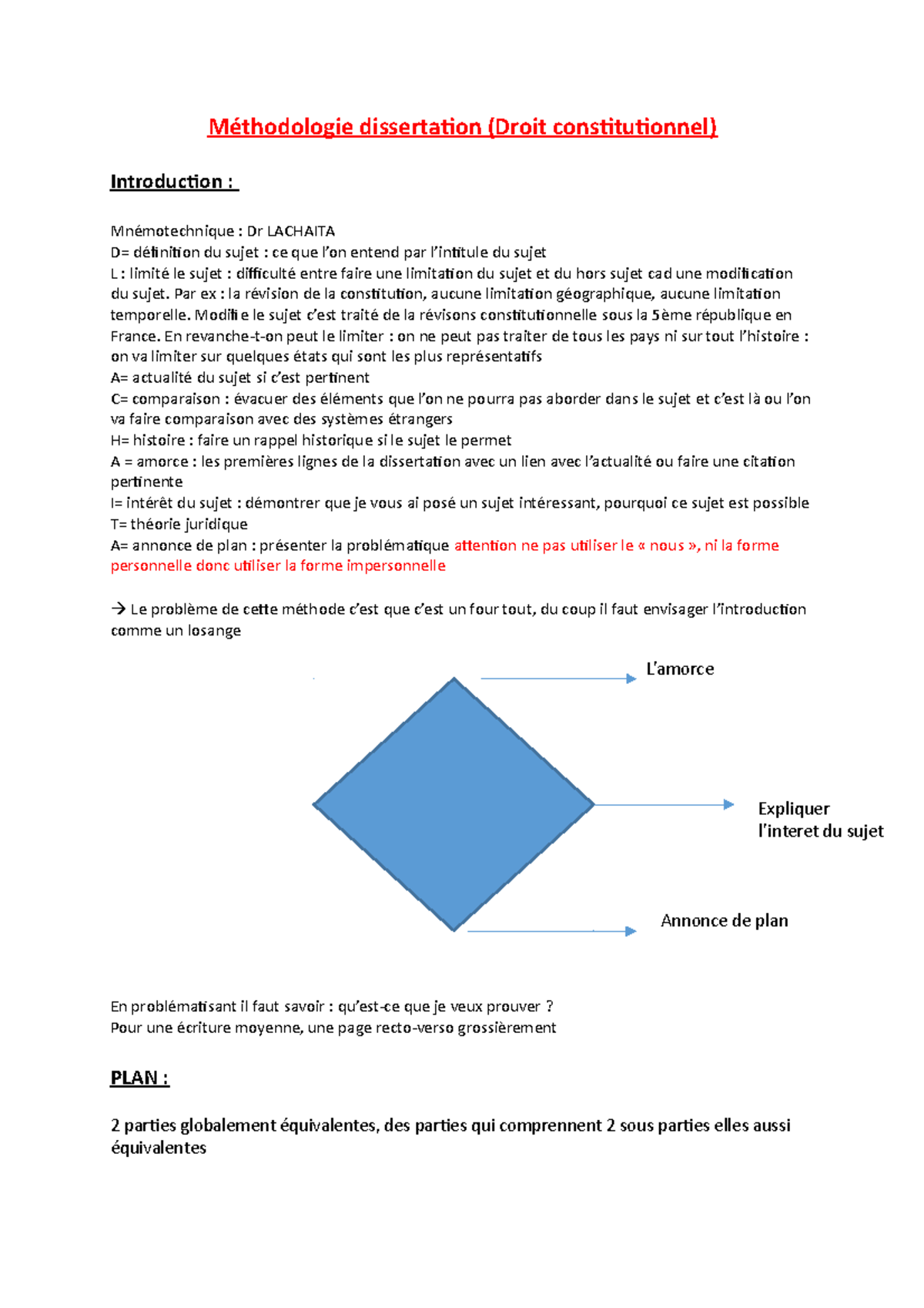 Méthodologie dissertation - Méthodologie dissertation (Droit ...
