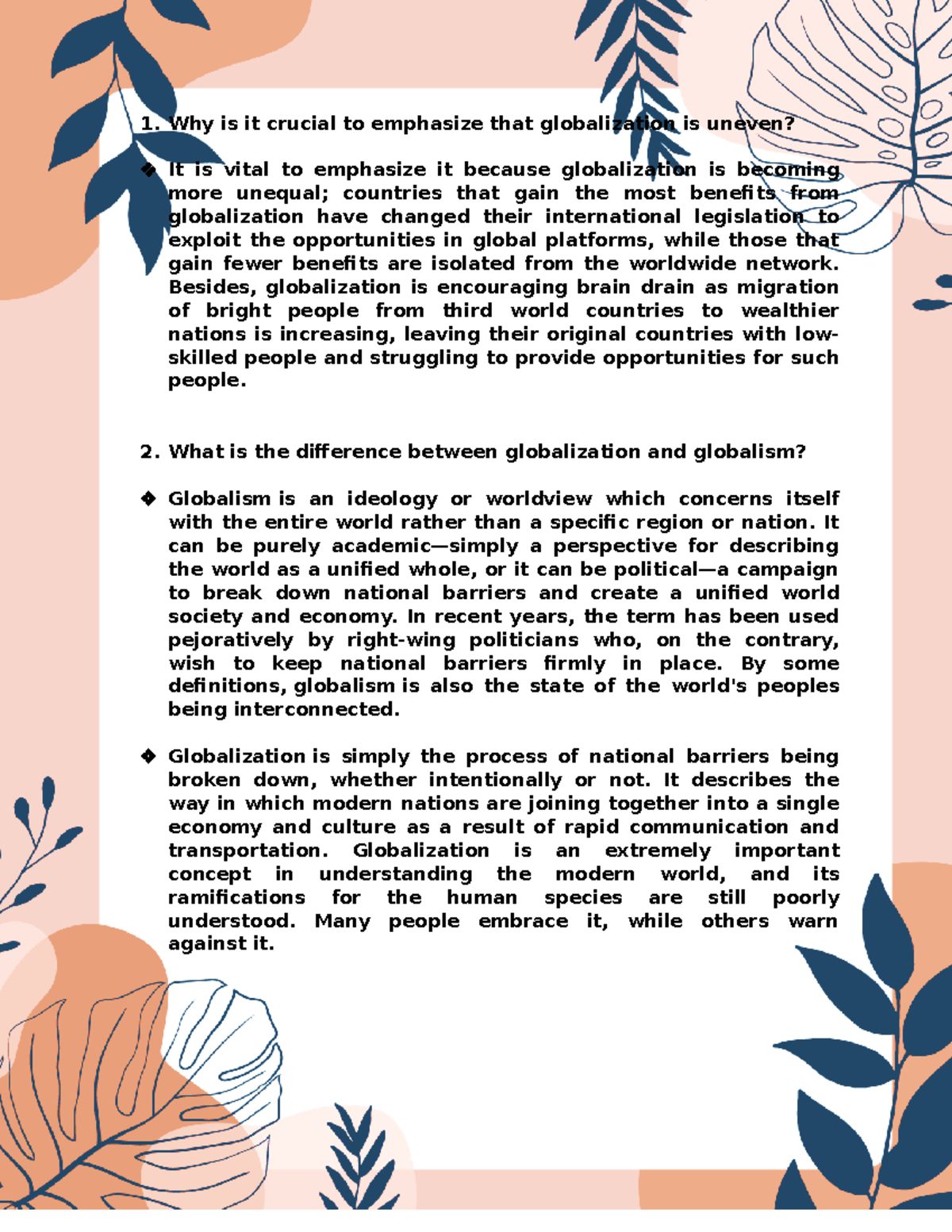 2nd Assignment prelim - bnmmm - Why is it crucial to emphasize that ...