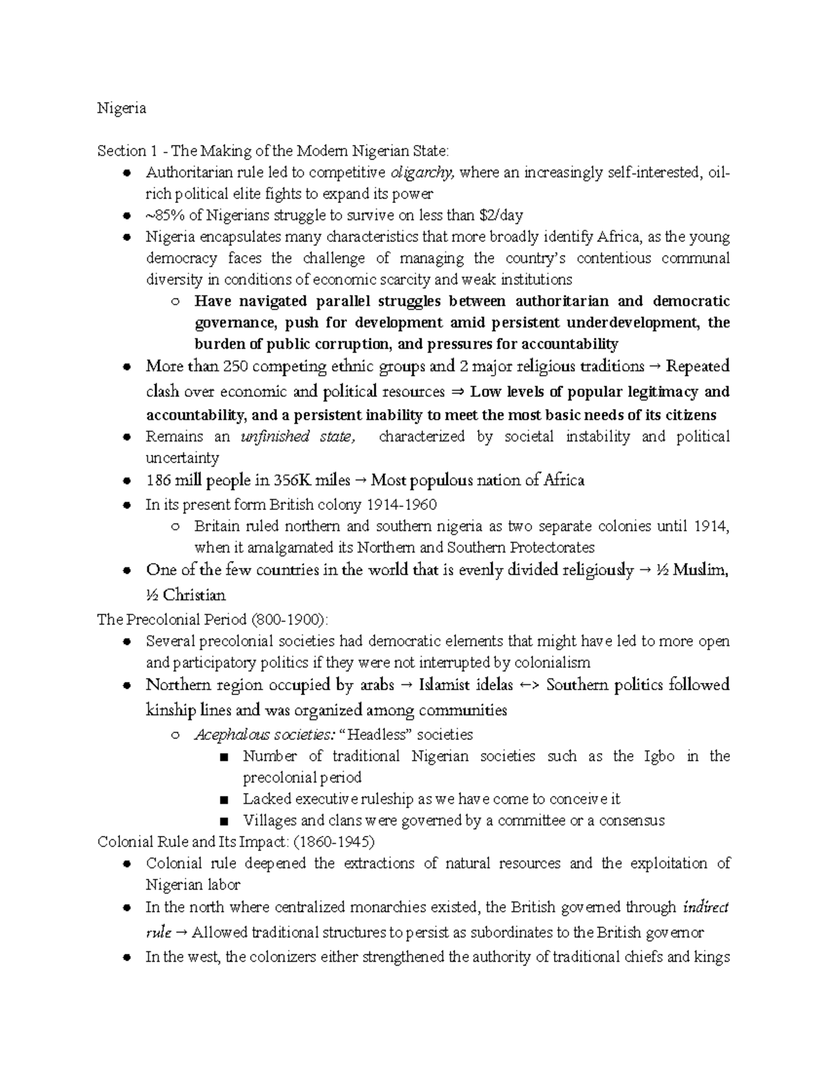 P.S. Nigeria Notes - Nigeria Section 1 - The Making of the Modern ...