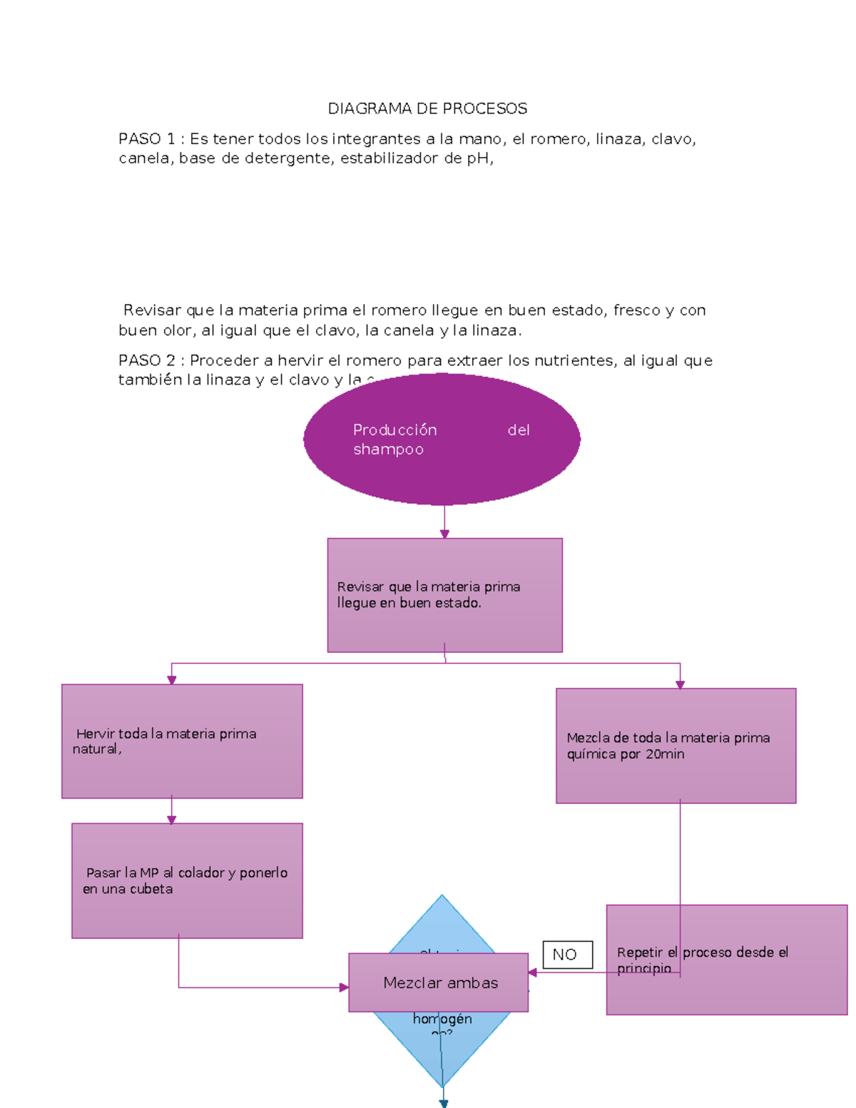 Diagrama DE Procesos - DIAGRAMA DE PROCESOS PASO 1 : Es tener todos los ...