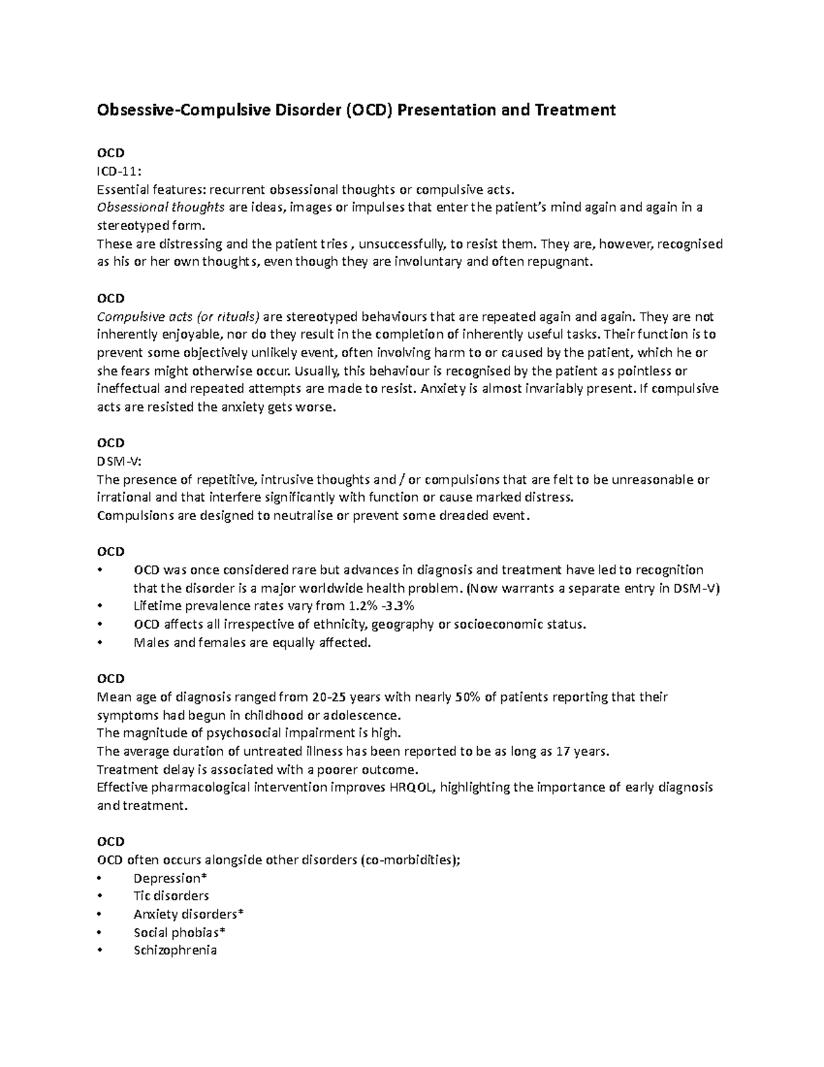 Ocd - py267 -spectrum disorders -ocd - Obsessive-Compulsive Disorder ...