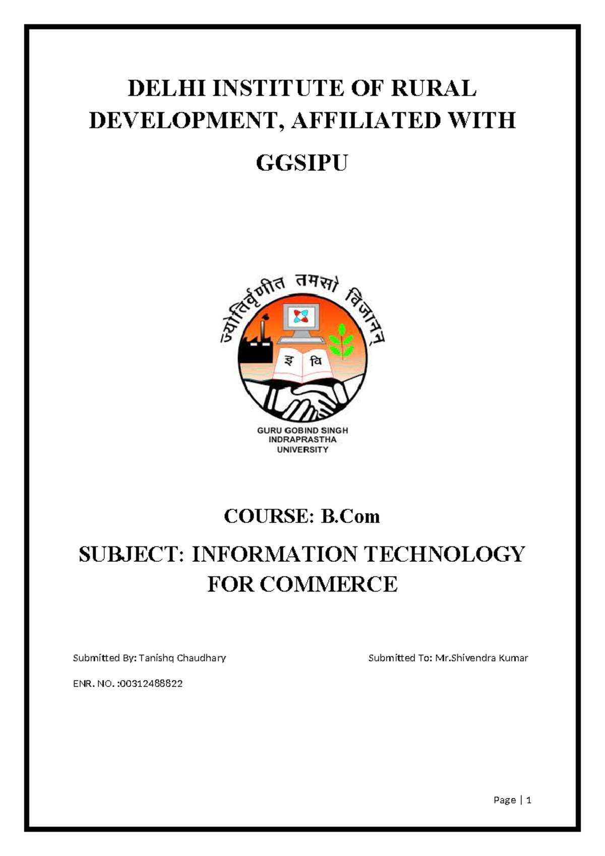 IT for Comm LAB FILE1 - DELHI INSTITUTE OF RURAL DEVELOPMENT ...