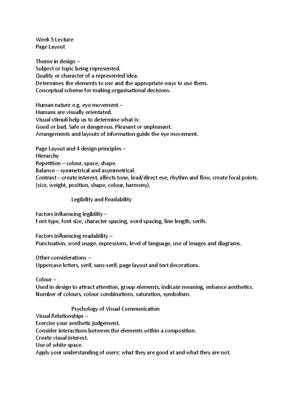 Week 5 Lecture Page Layout - Week 5 Lecture Page Layout Theme in design ...