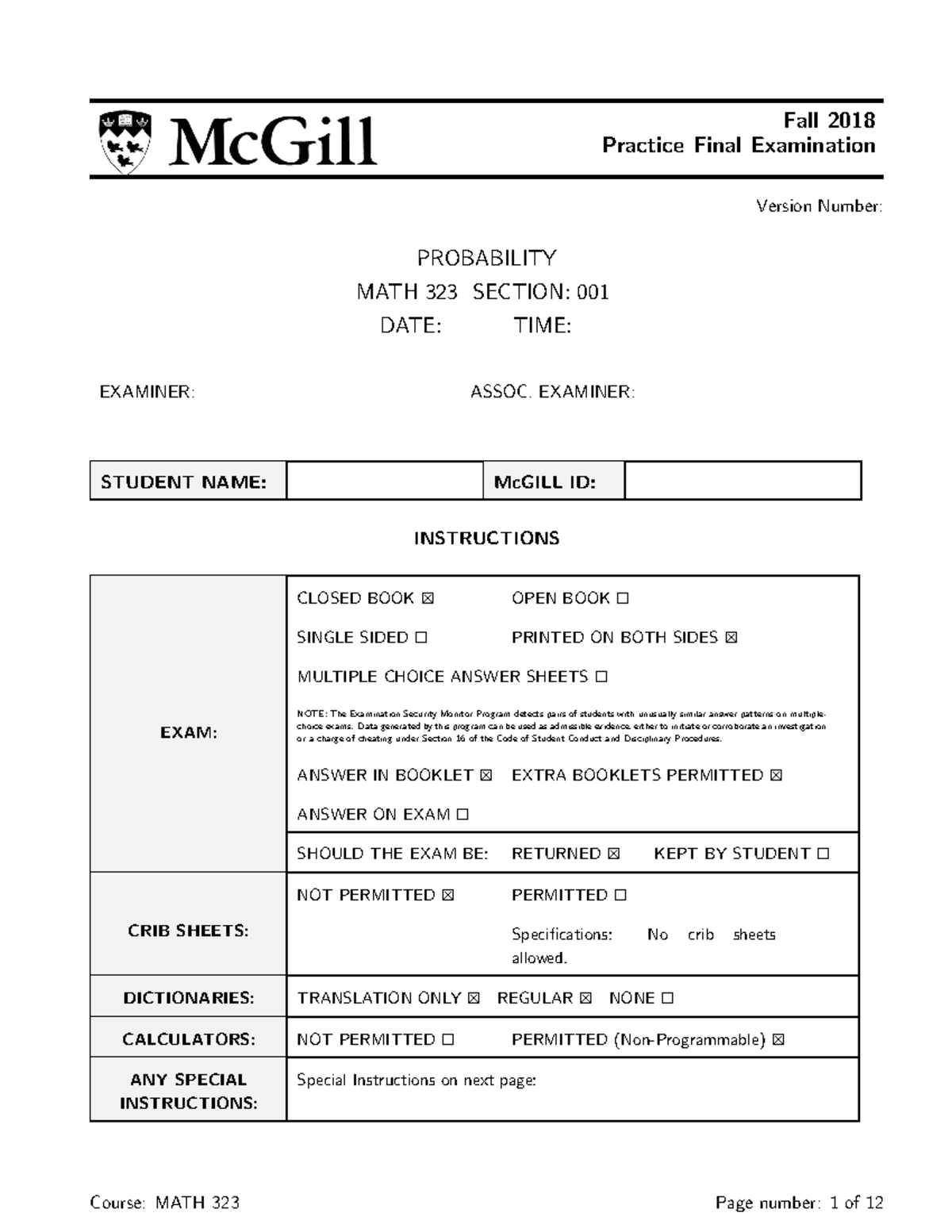 Math323-2018-Practice - Fall 2018 Practice Final Examination Version ...