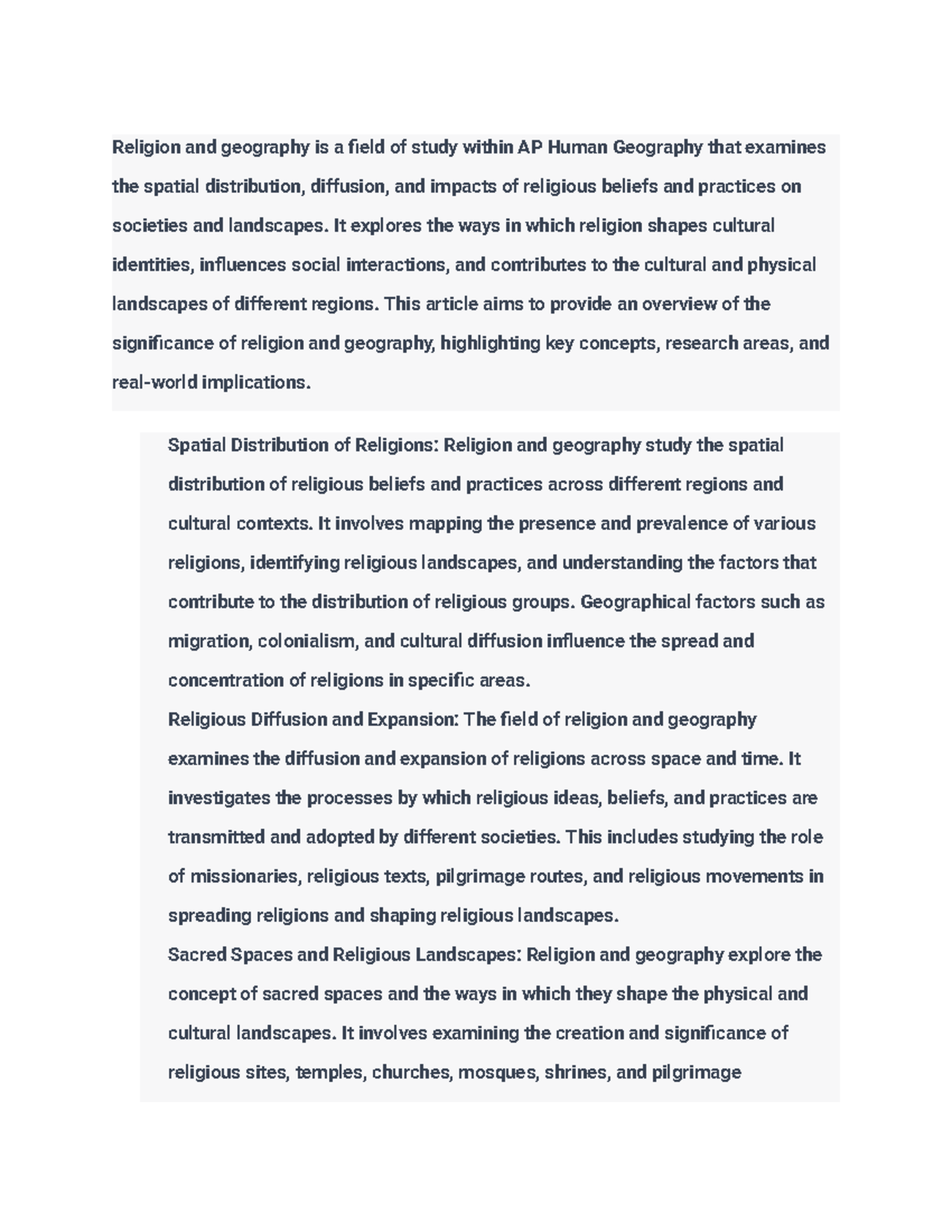 Religion and Geography Exploring the Spatial Dynamics of Beliefs and ...
