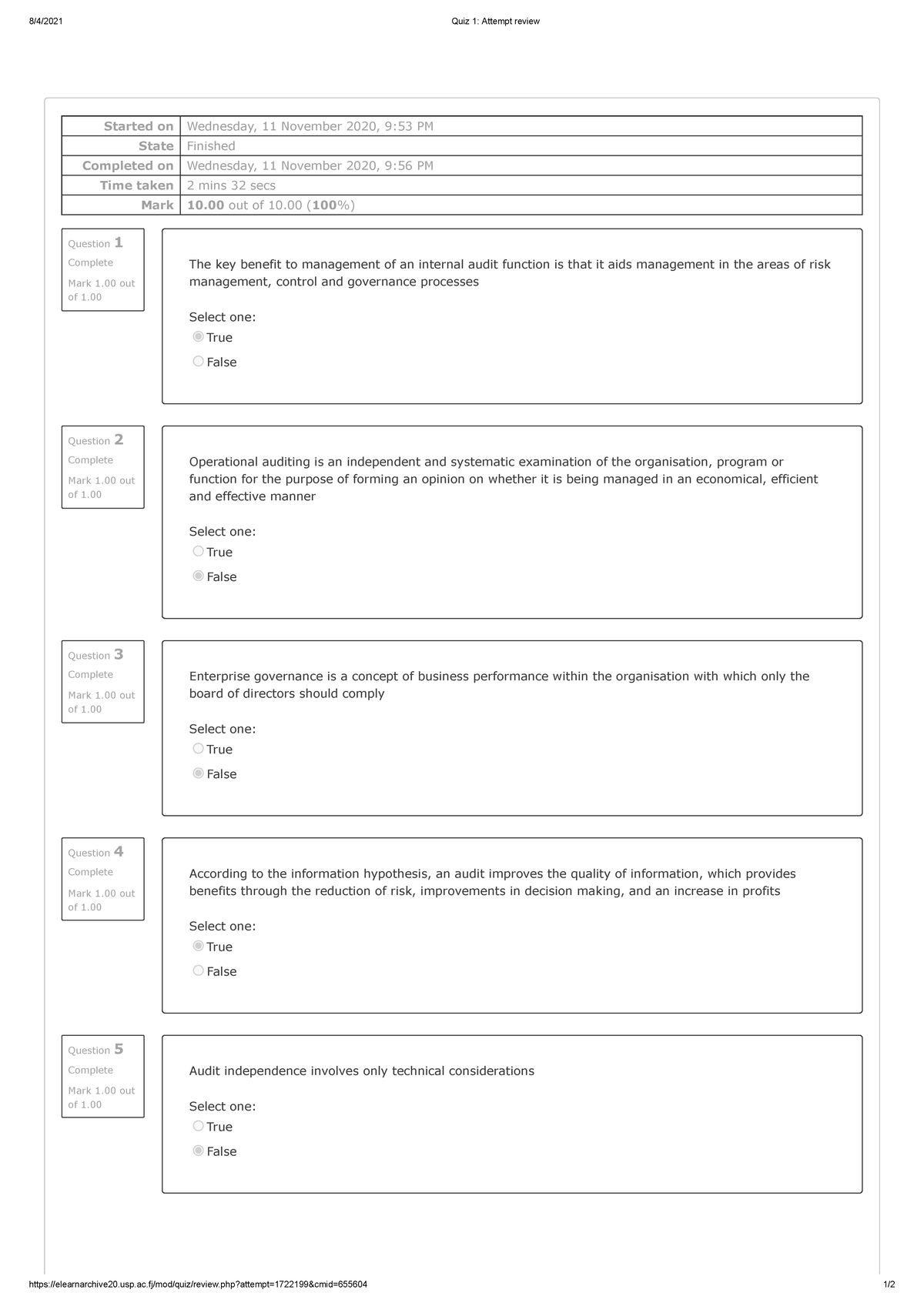 Quiz 1 Attempt review 1 - useful - 8/4/2021 Quiz 1: Attempt review ...