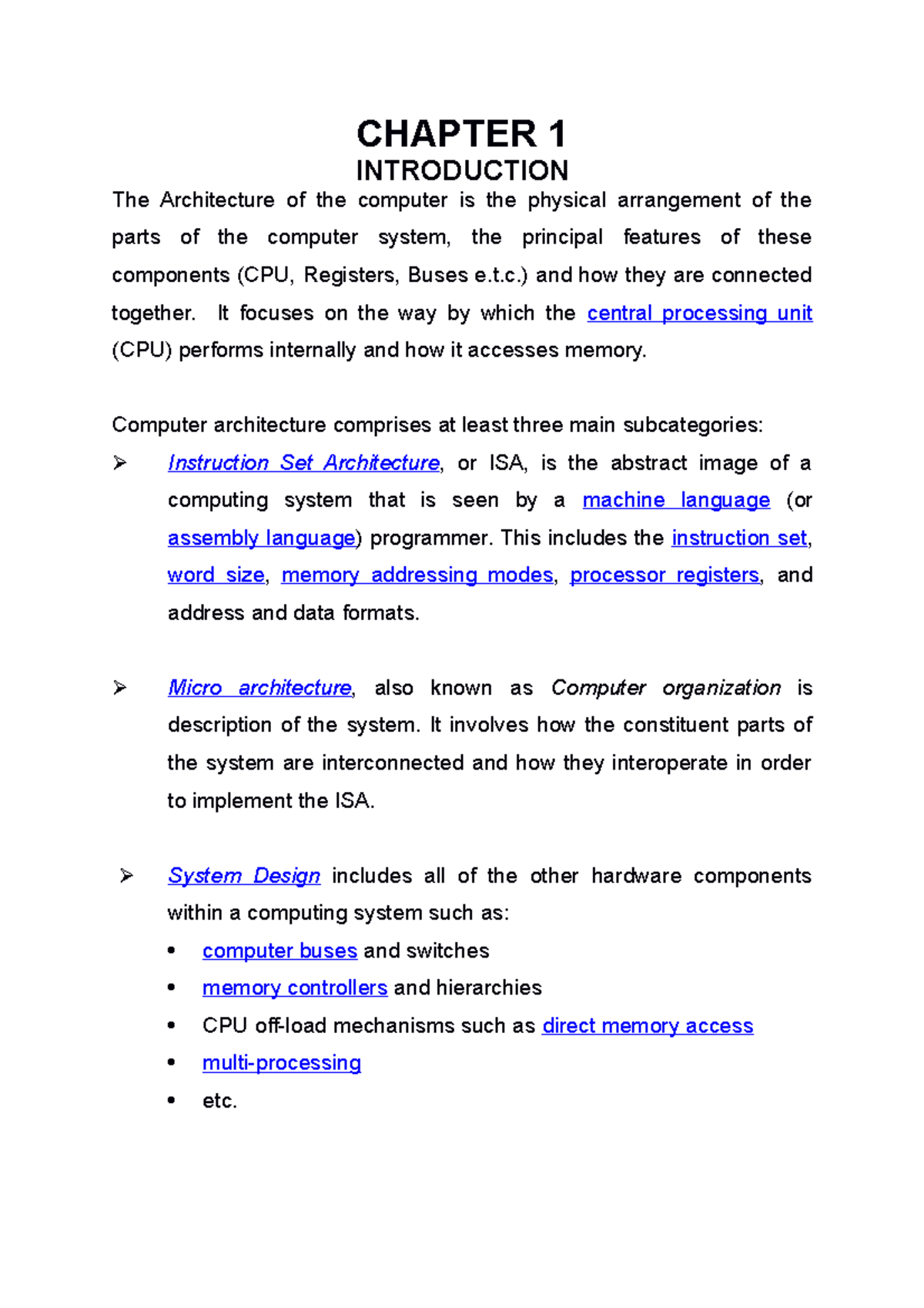 Chapter 1 Introduction - CHAPTER 1 INTRODUCTION The Architecture of the ...