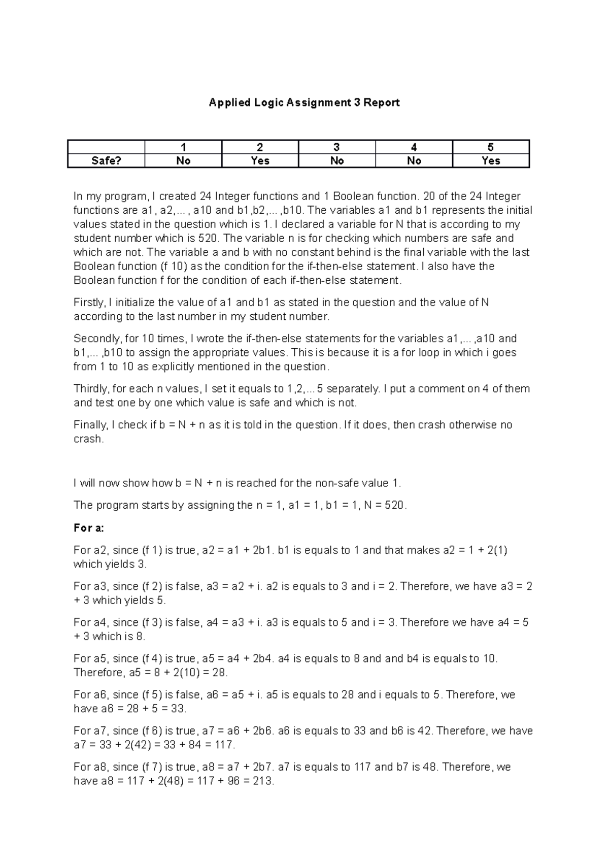 Assignment 3 Report Of the Applied Logic Couse 2ITX0 - Applied Logic ...