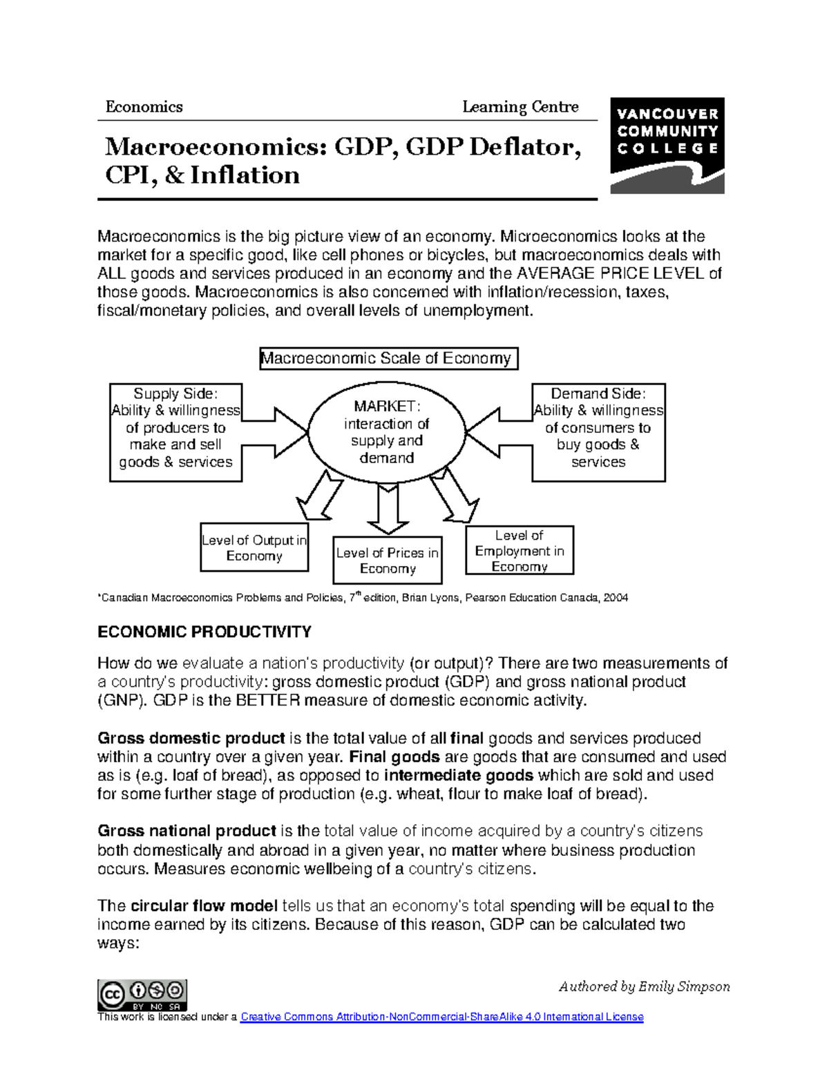 07 Macro GDP GDPDeflator CPI Inflation - Authored by Emily Simpson ...