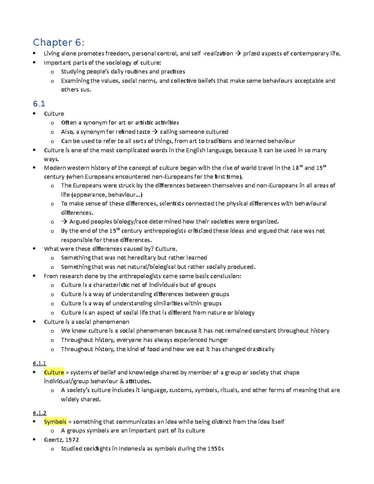 Second Semester Textbook Notes - Chapter 6: Living alone promotes ...