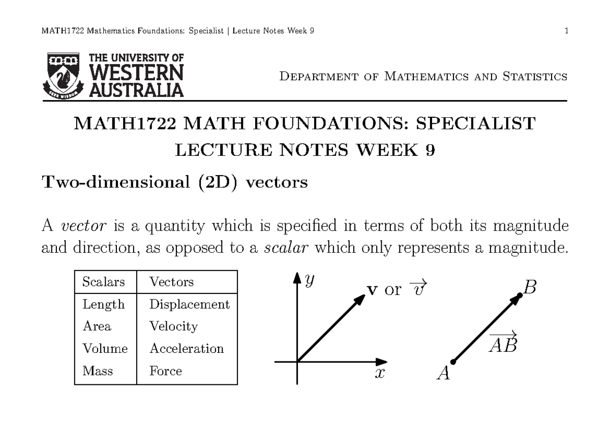 Lecture notes week 9 - Department of Mathematics and Statistics ...