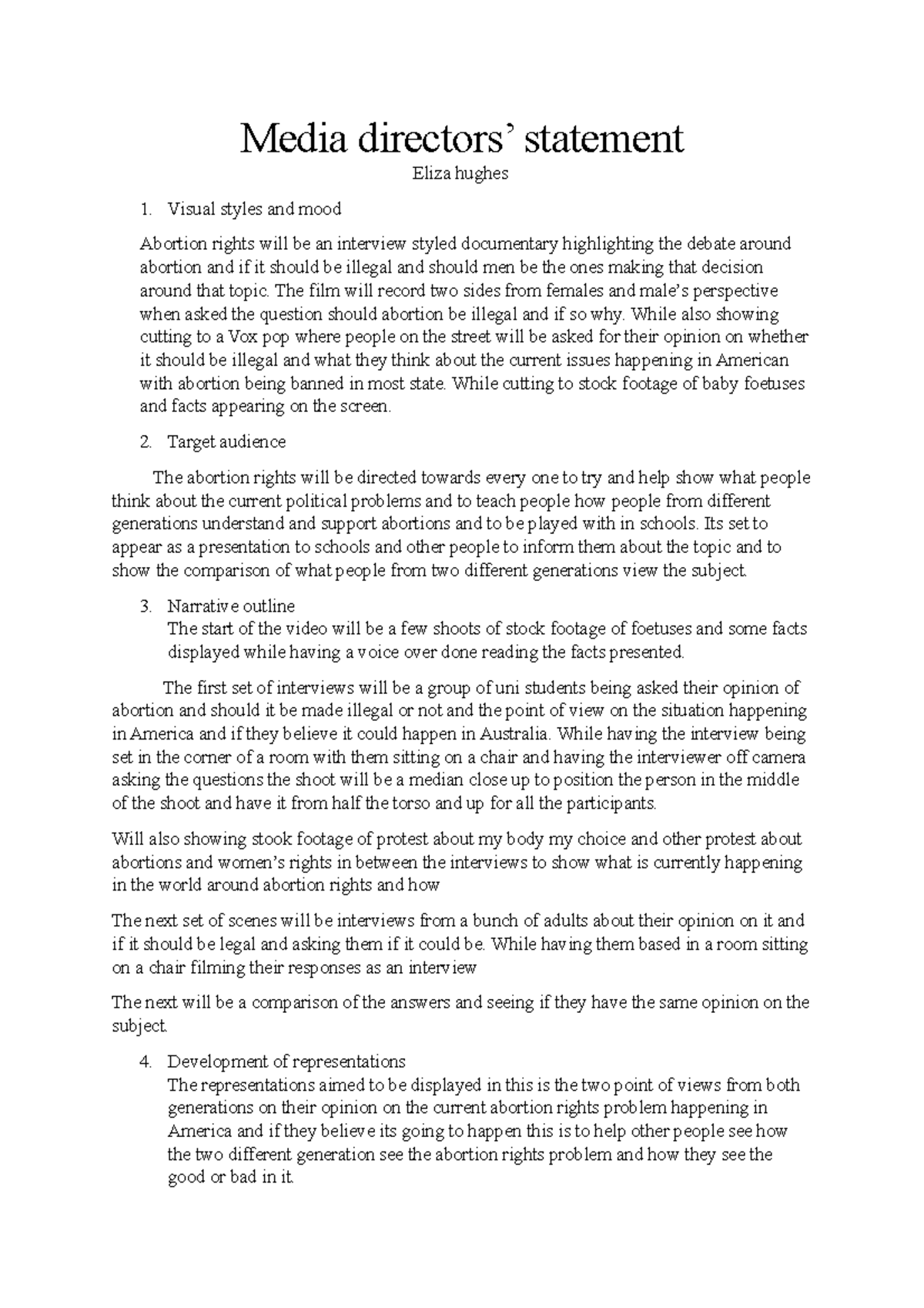 Media directors - The film will record two sides from females and male ...