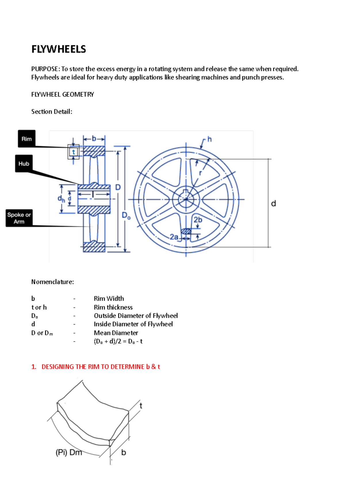 Flywheels - Lecture on Flywheel in Machine Design - t FLYWHEELS PURPOSE ...