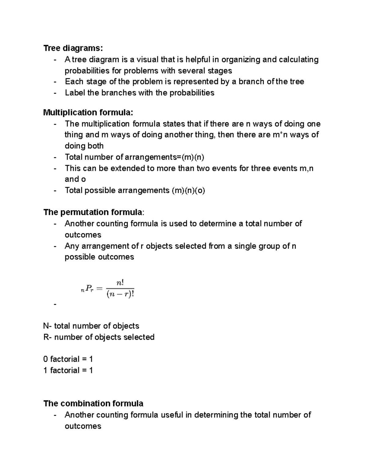 Diagrams and formulas - Tree diagrams: - A tree diagram is a visual ...