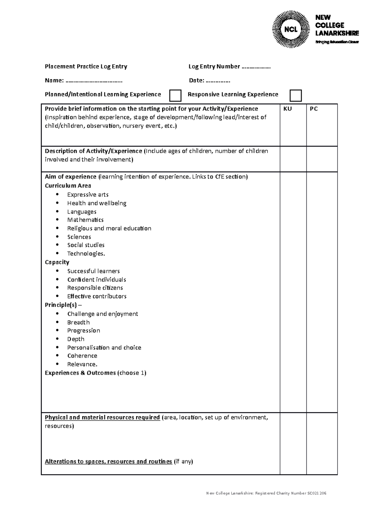 PLE 7 - playdough making - Placement Practice Log Entry Log Entry ...