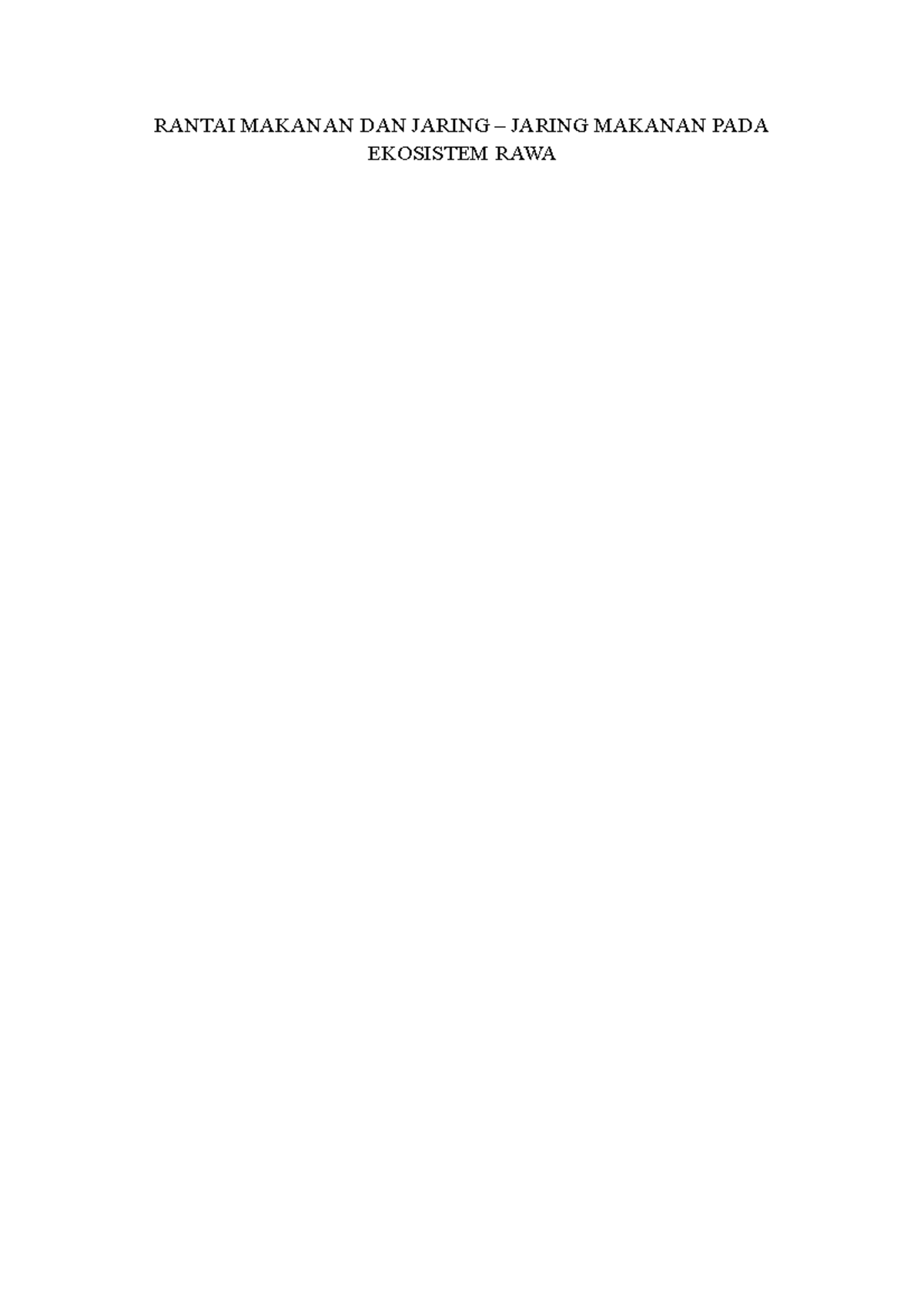 Rantai dan Jaring Makanan Perairan Rawa - RANTAI MAKANAN DAN JARING ...