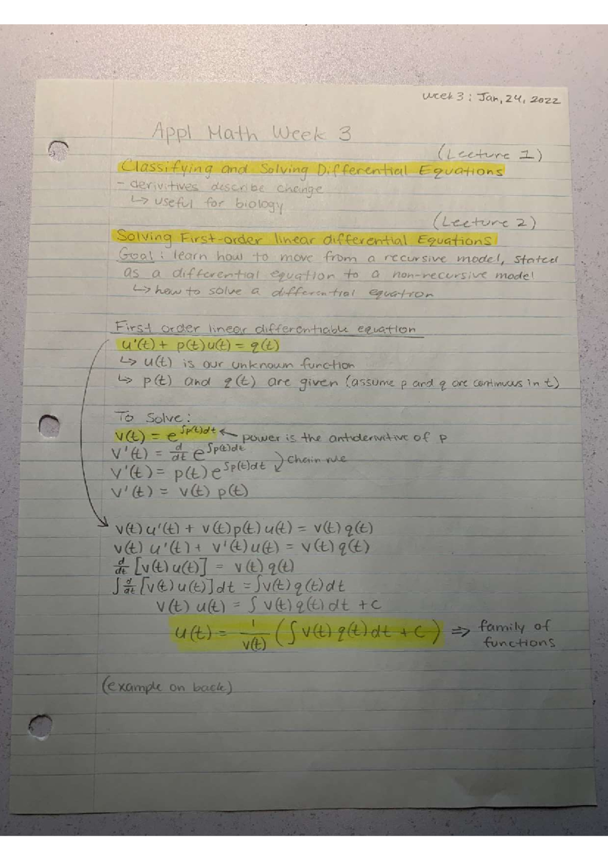 Week 3 - week 3 notes - Applied Mathematics 1201A/B - Studocu