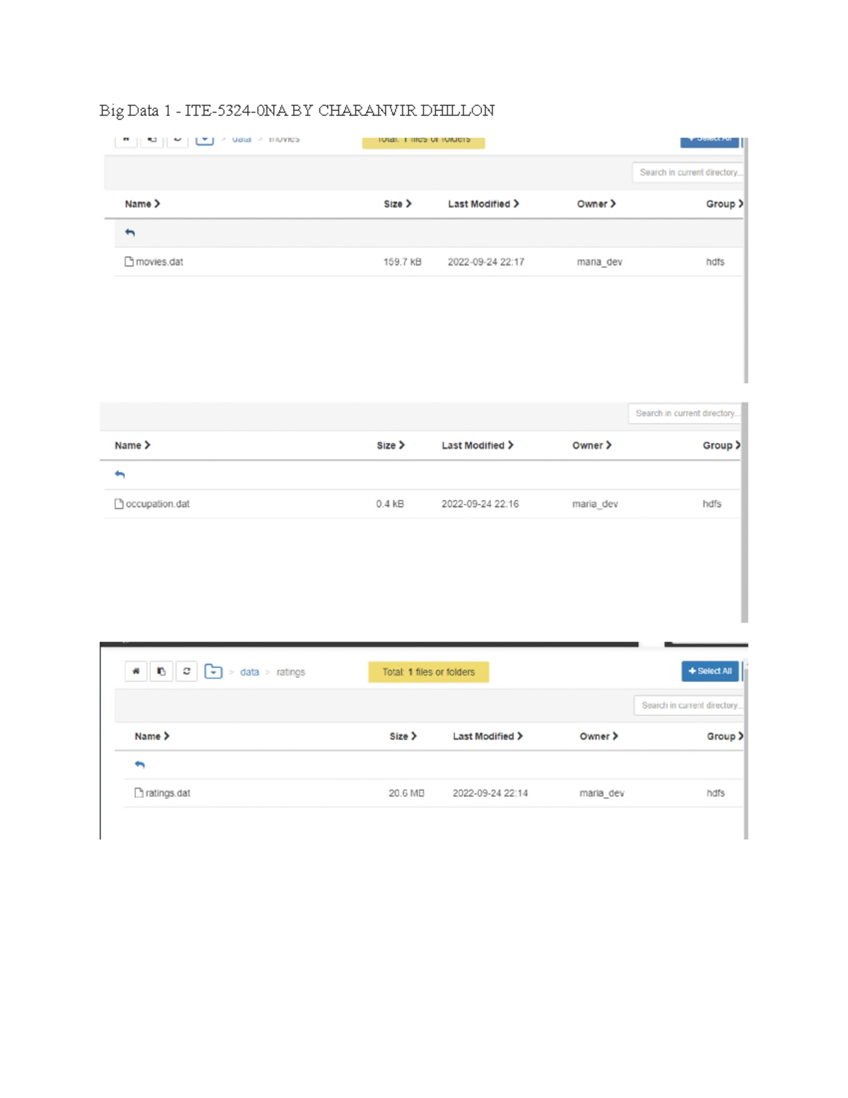 Big Data Assignment - first - ITC 5001 - Big Data 1 - ITE-5324-0NA BY ...