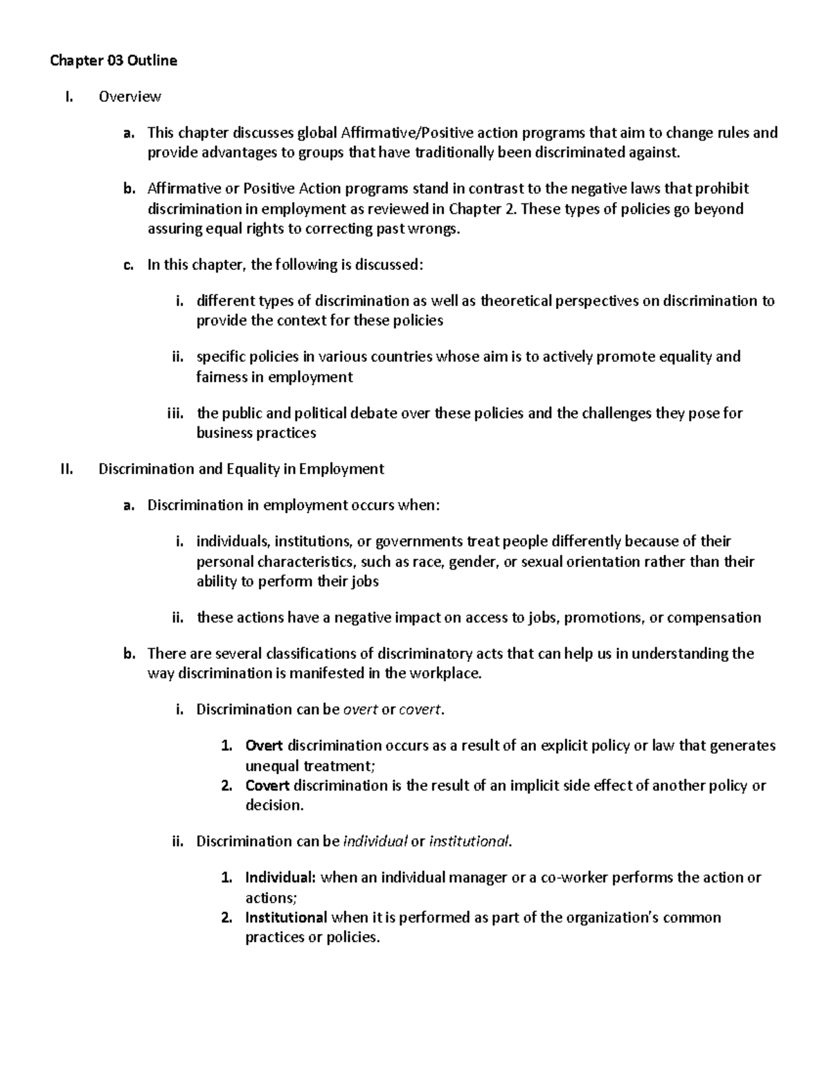 COM 315 - Ch03 outline - Chapter 03 Outline I. Overview a. This chapter ...