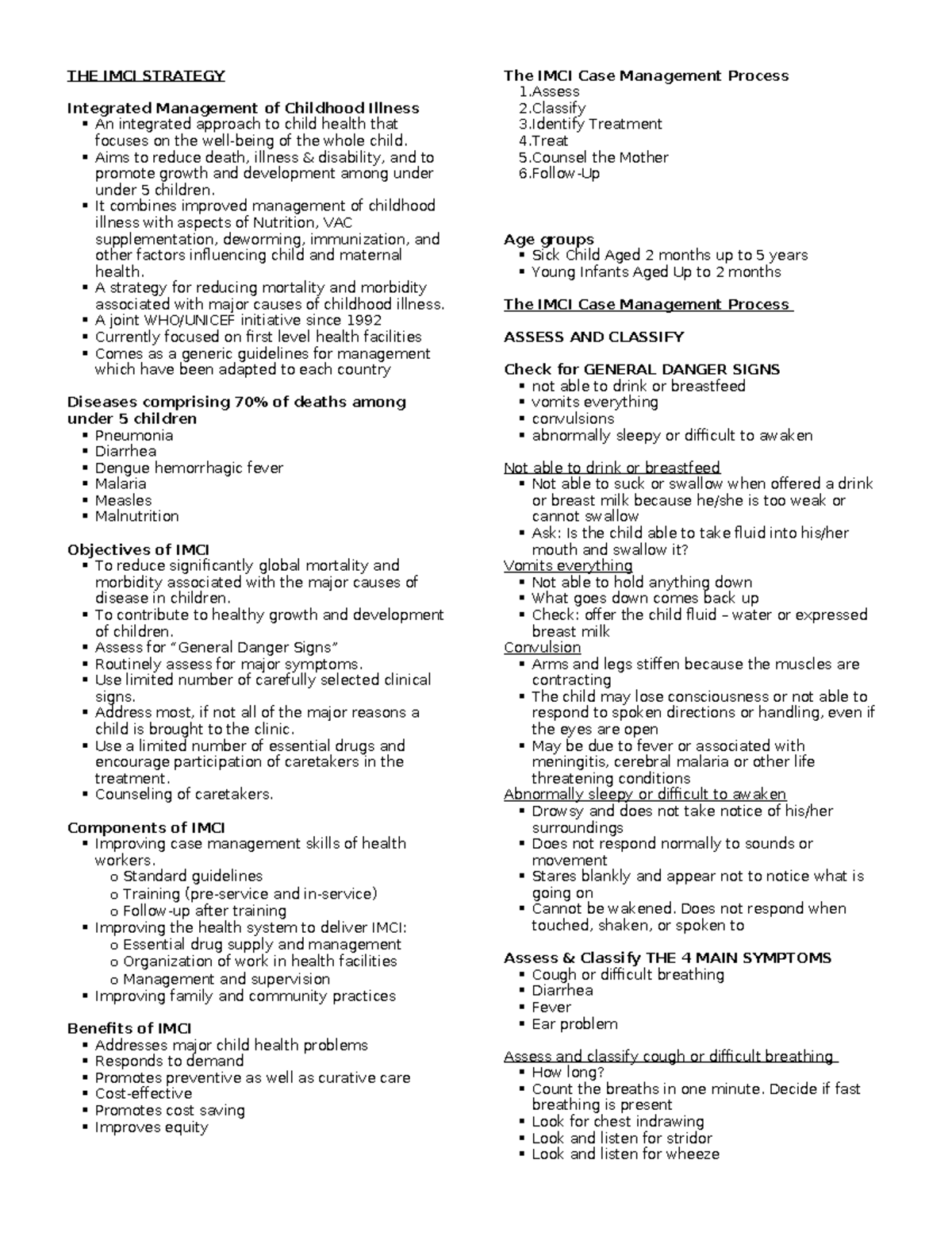 The Imci Strategy Updated - THE IMCI STRATEGY Integrated Management of ...