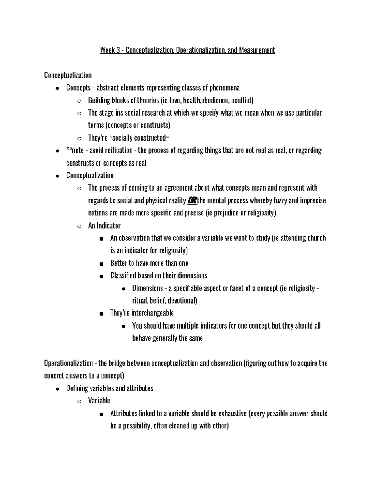 Week 3 - Conceptualization, Operationalization, and Measurement ...