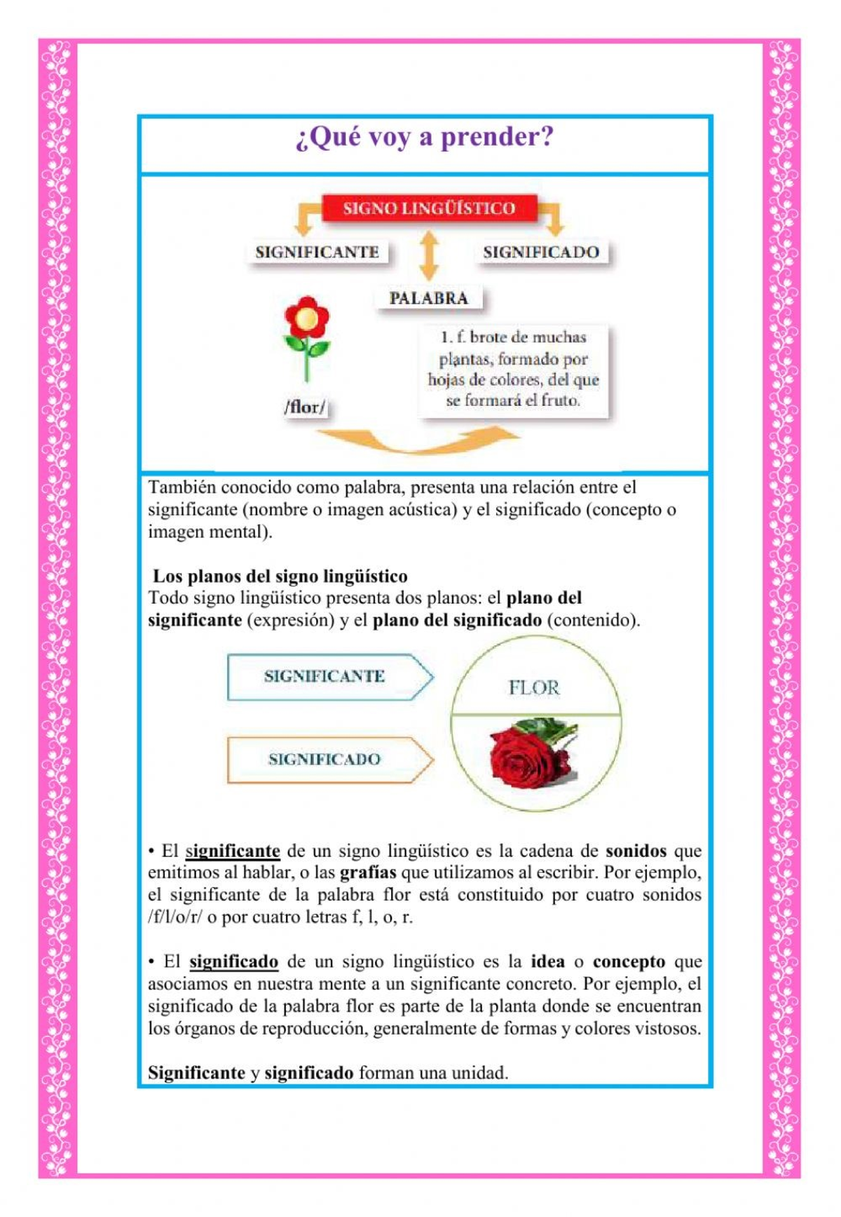 Significante y significado - Español General - Studocu
