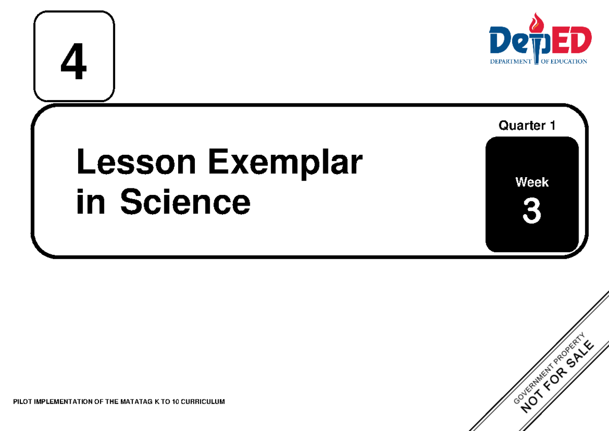 LE Science 4 Q1 Week 3 Final - PILOT IMPLEMENTATION OF THE MATATAG K TO ...