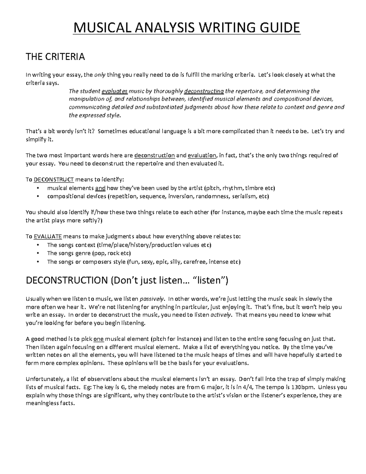 Musical Analysis Writing Guide 2012 edition 2 - MUSICAL ANALYSIS ...