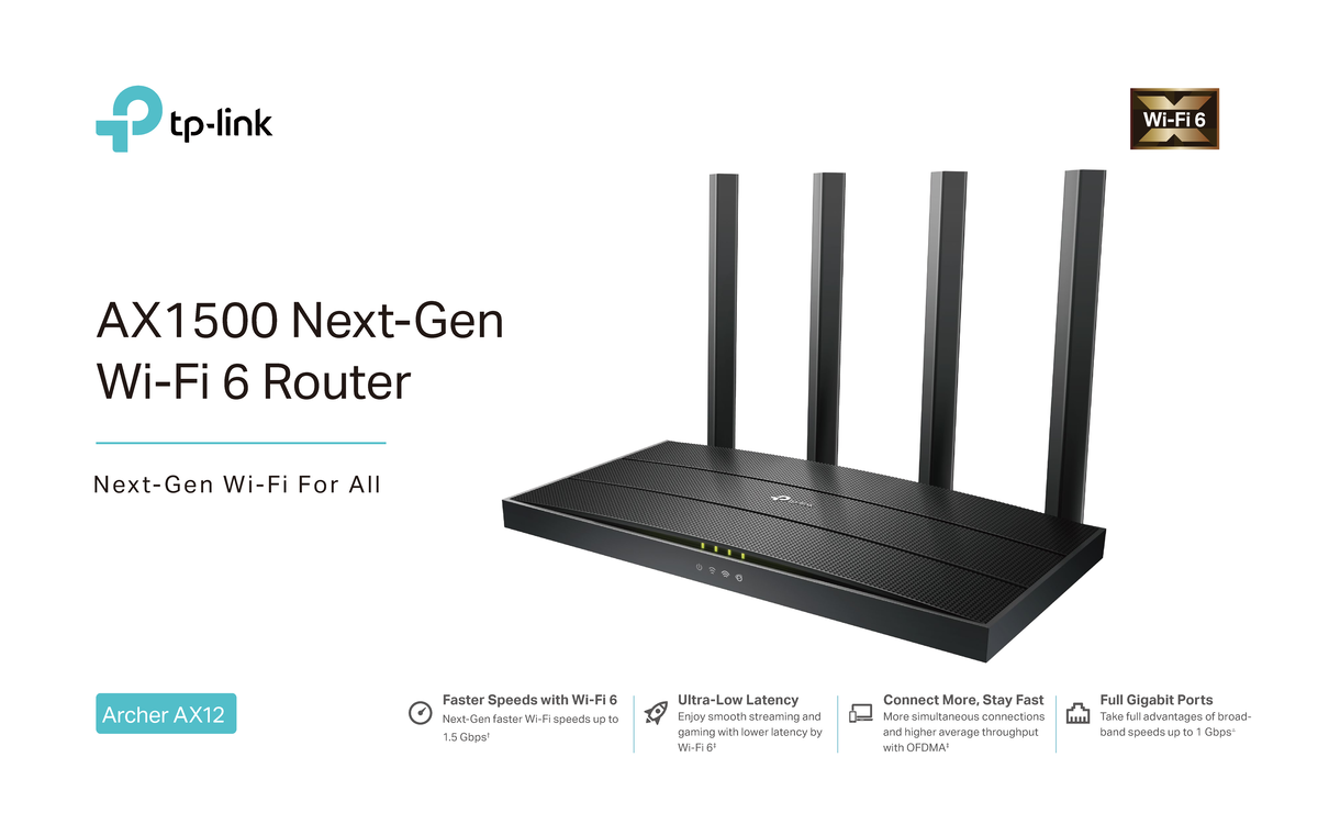 Archer AX12(US)1 - AX1500 Next-Gen Wi-Fi 6 Router Nex t- Gen W i - Fi ...