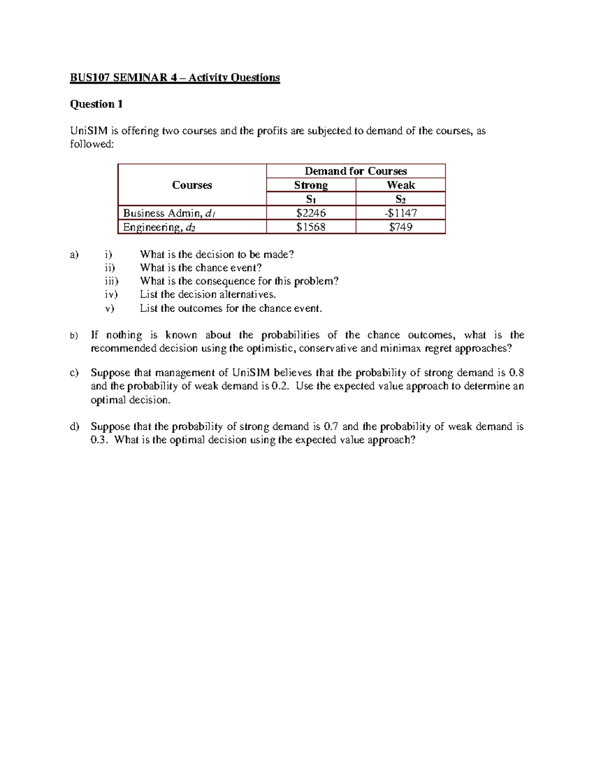 Seminar 4 Activity Questions - SUSS SU4 - BUS107 SEMINAR 4 – Activity ...