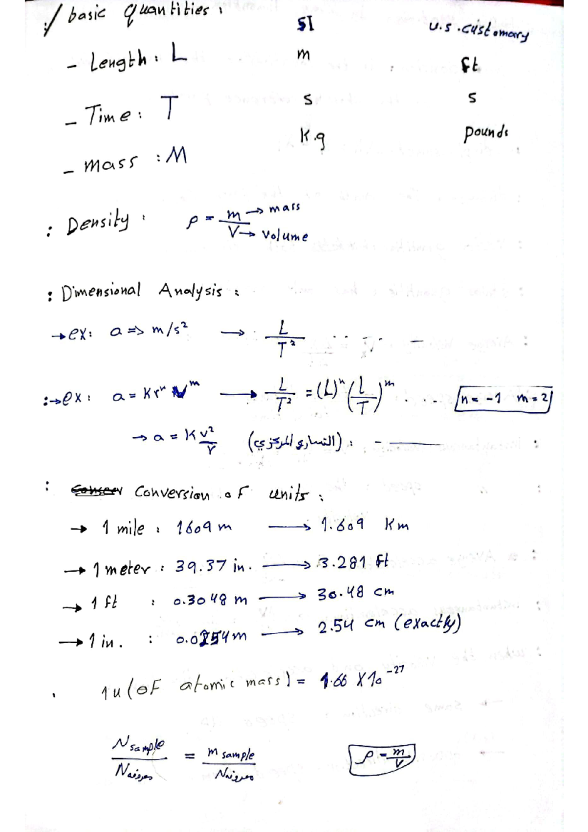 Physics 1 - basic quantities SI U customary Length: L m Ft Time: T S S ...