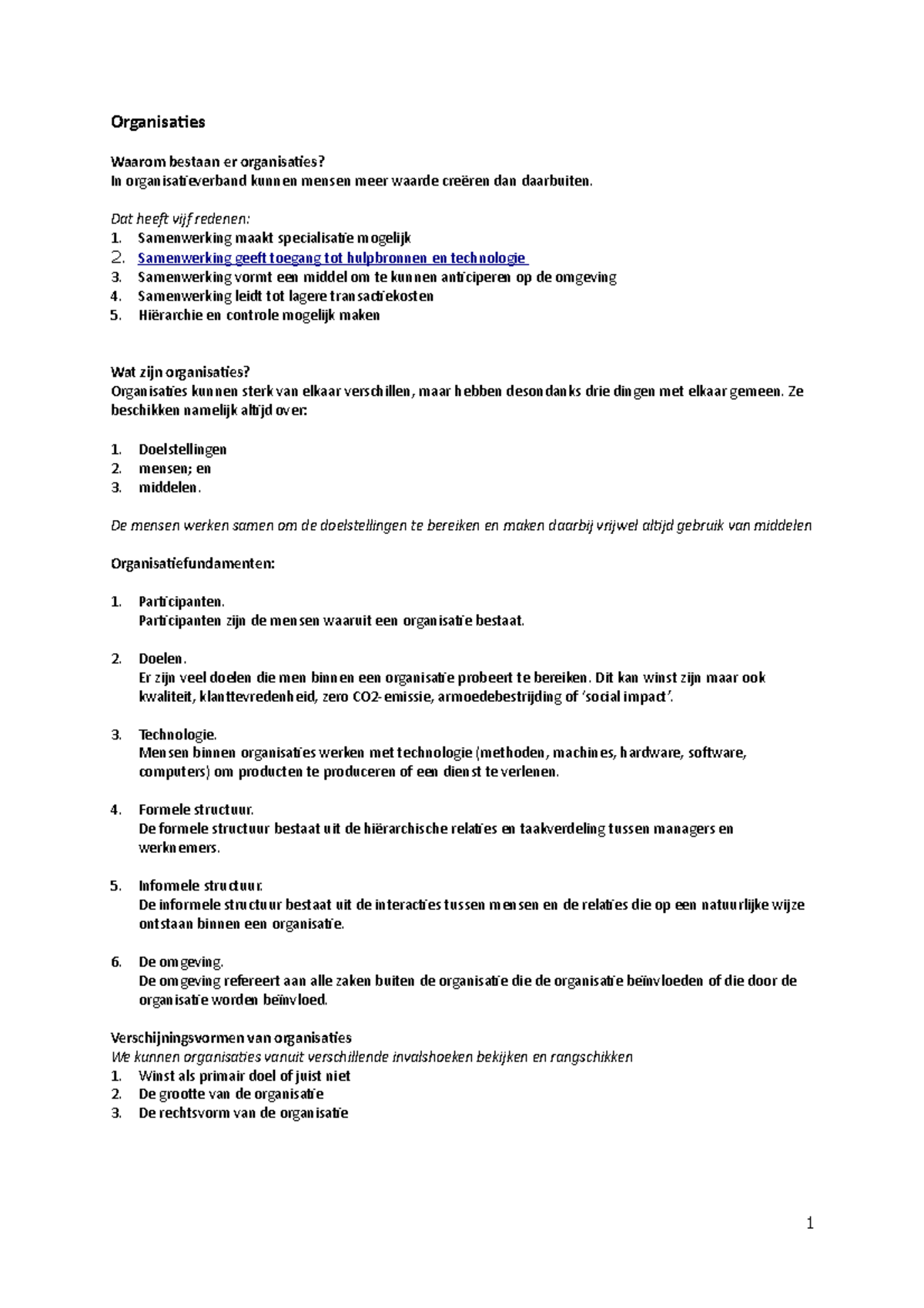Organisaties - samenvatting - Business Management - Organisaties Waarom ...
